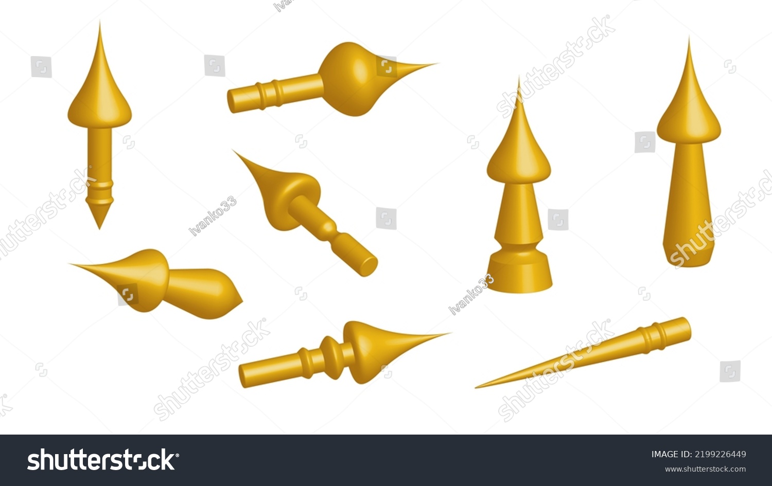 Set 3d Vector Arrows Clipart Web Stock Vector Royalty Free 2199226449
