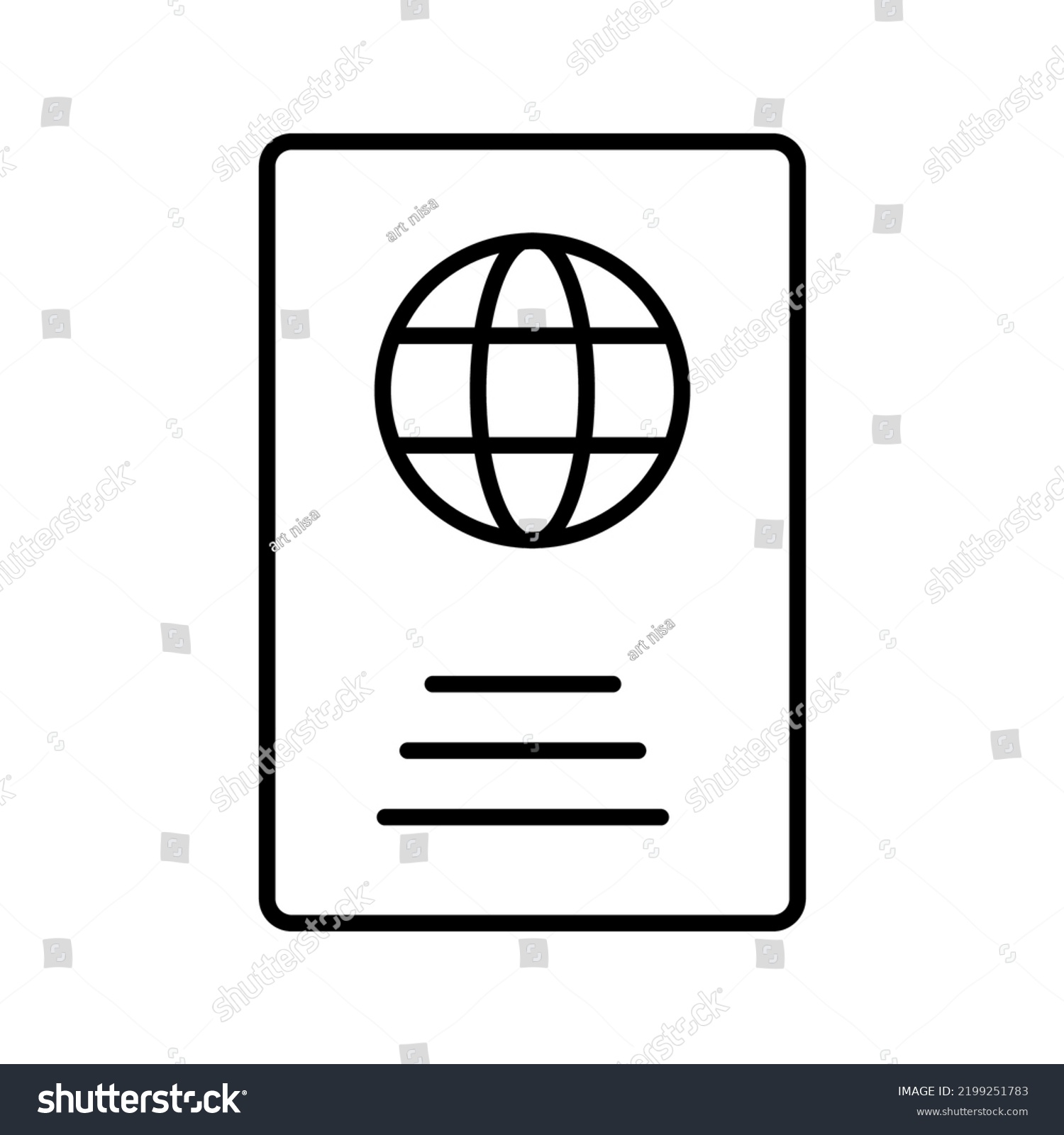 Passport Vector Icon Color Editable Stock Vector Royalty Free