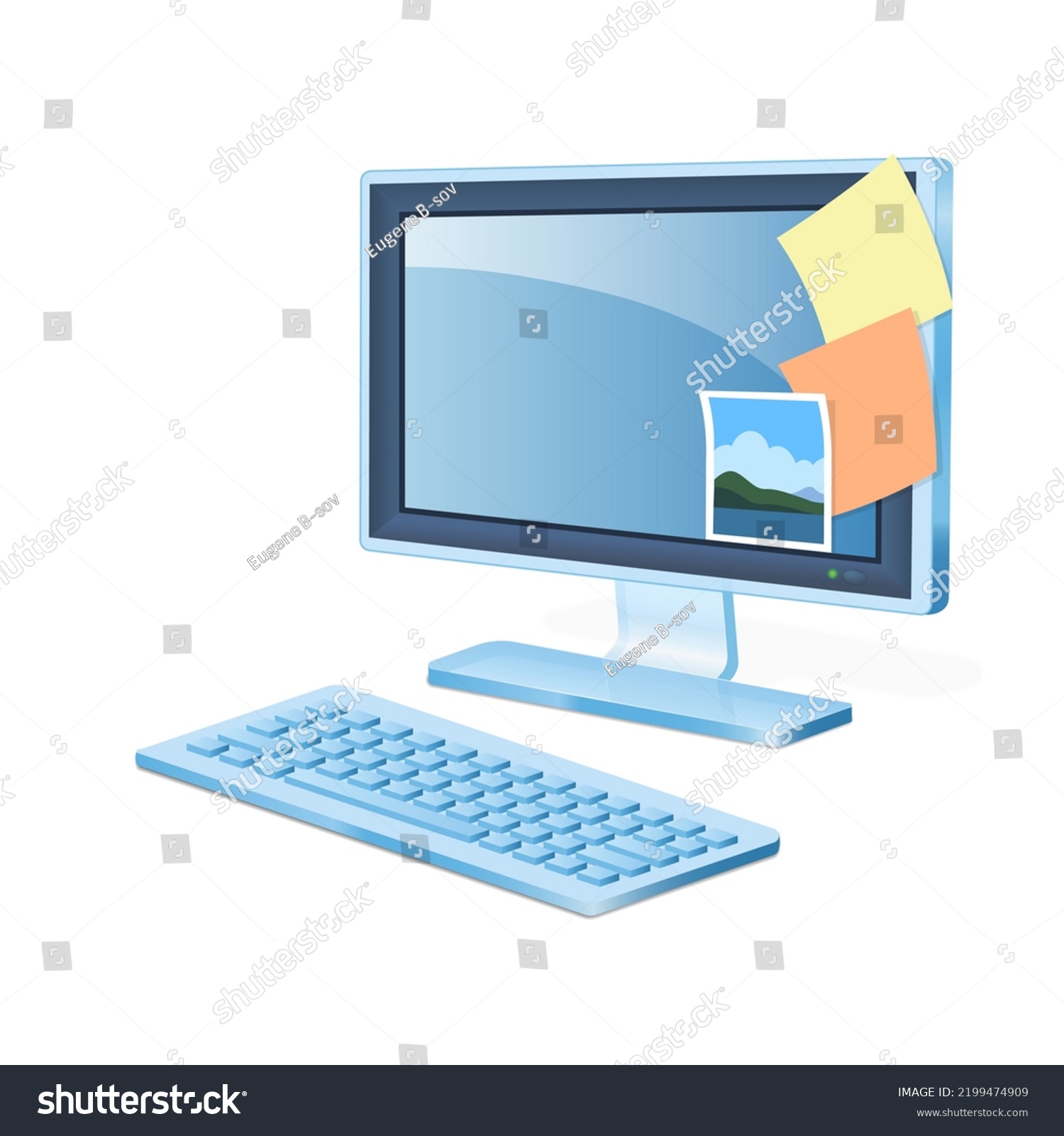 Personal Computer System Unit Icon Monitor Stock Vector Royalty Free