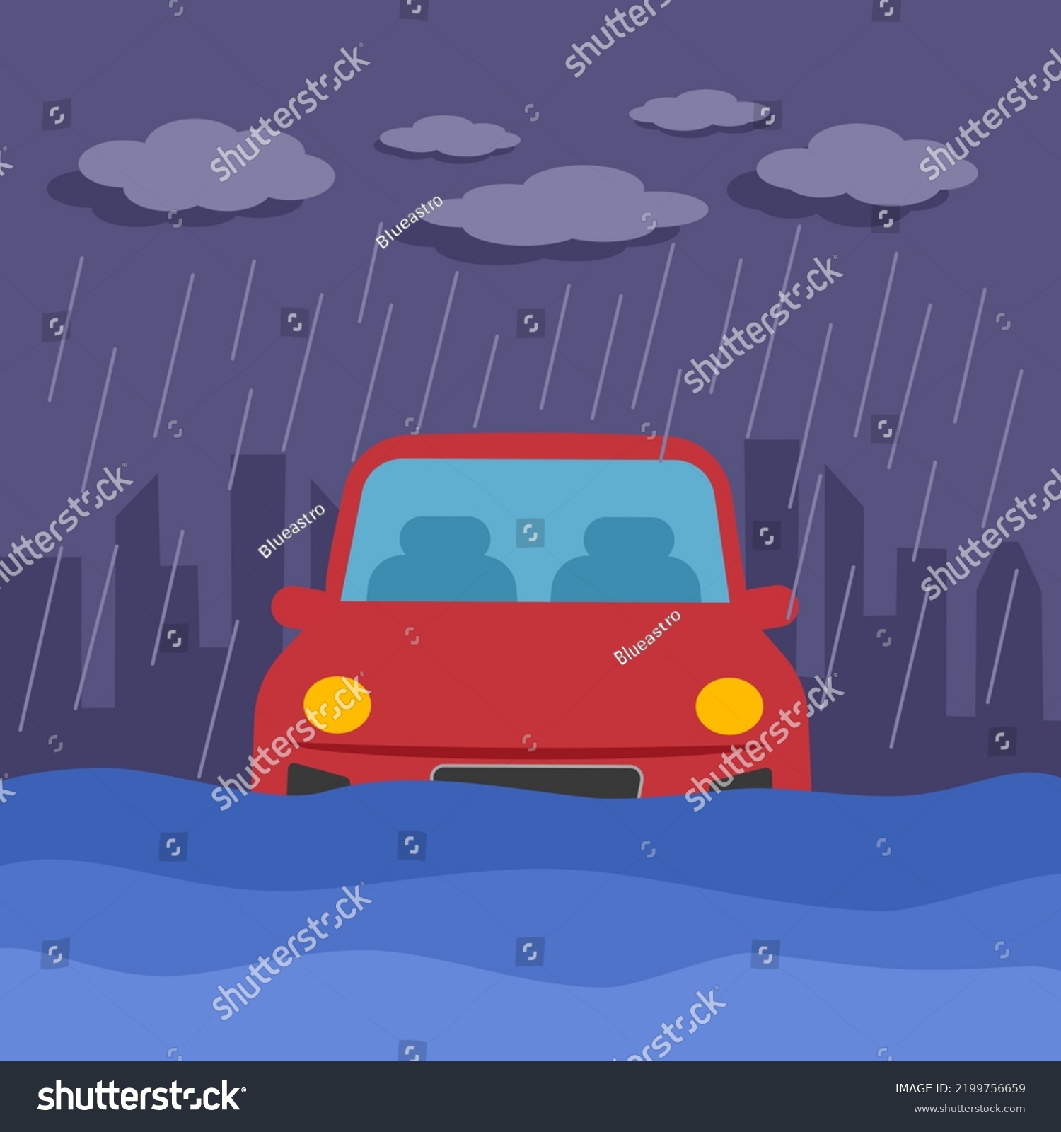 Car Flood City Concept Vector Illustration Stock Vector (Royalty Free ... Car Flood City Concept Vector Illustration Stock Vector (Royalty Free ...