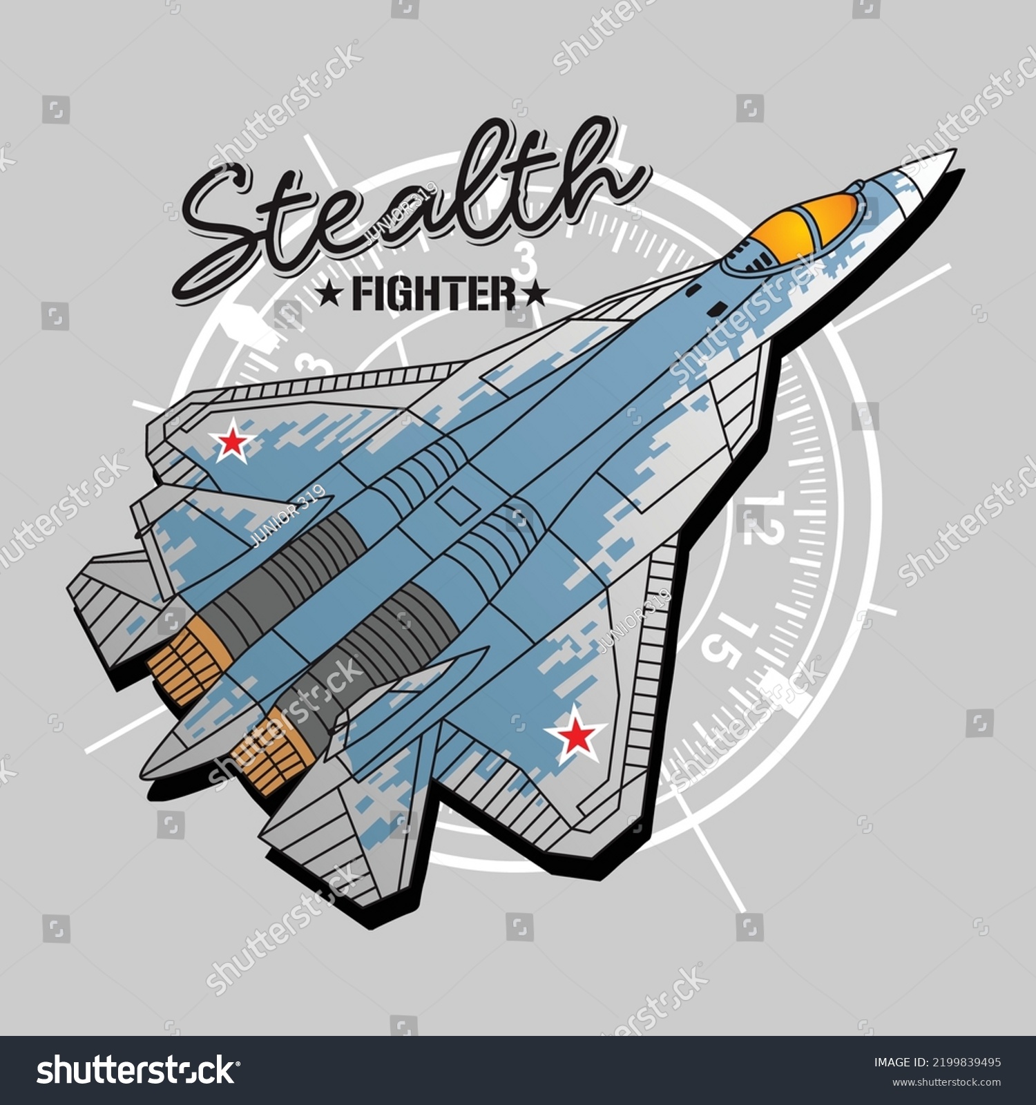 Russian Jet Fighter Aircraft Stealth Stock Vector Royalty Free 2199839495 Shutterstock