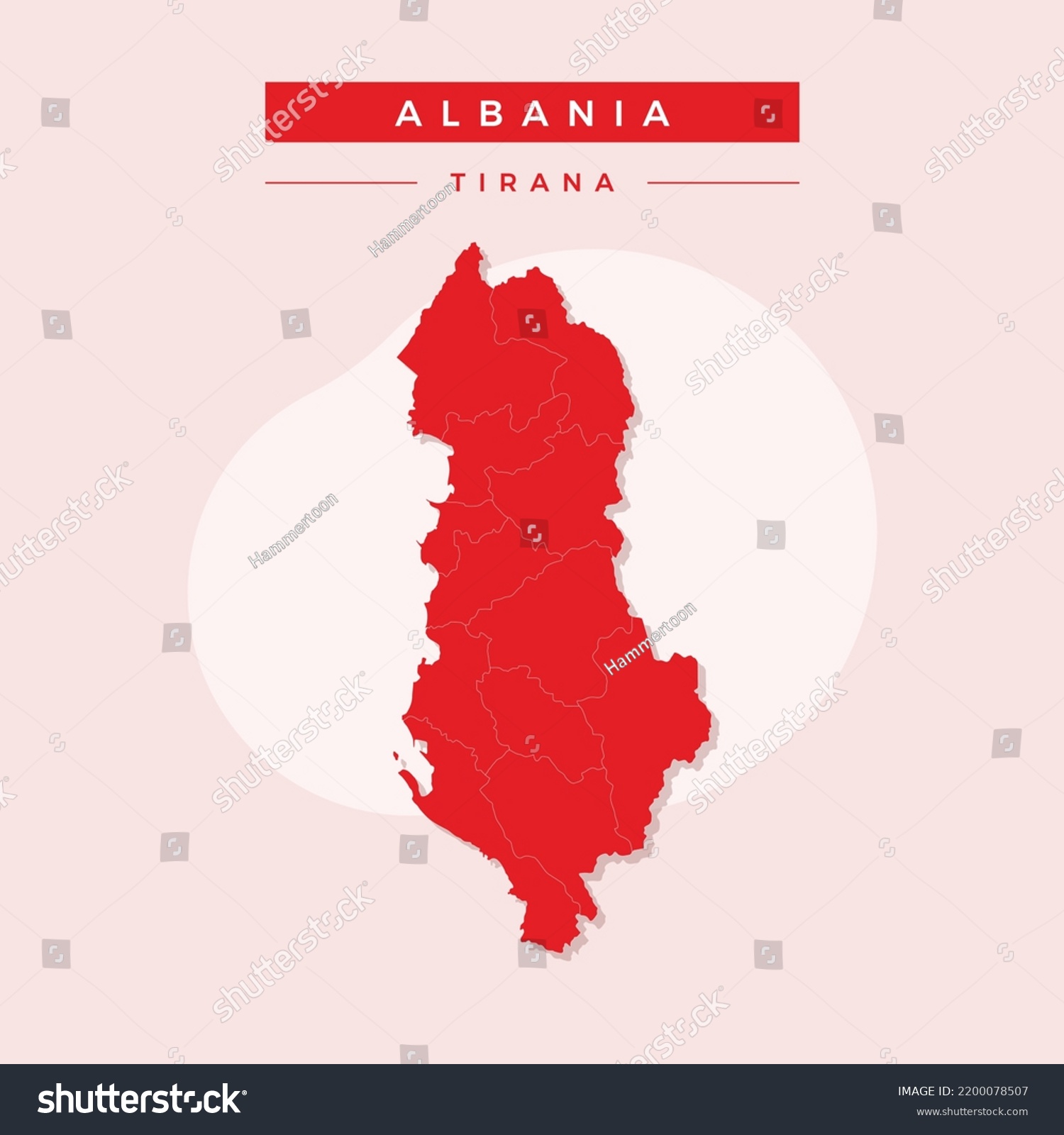 National Map Albania Albania Map Vector Stock Vector Royalty Free