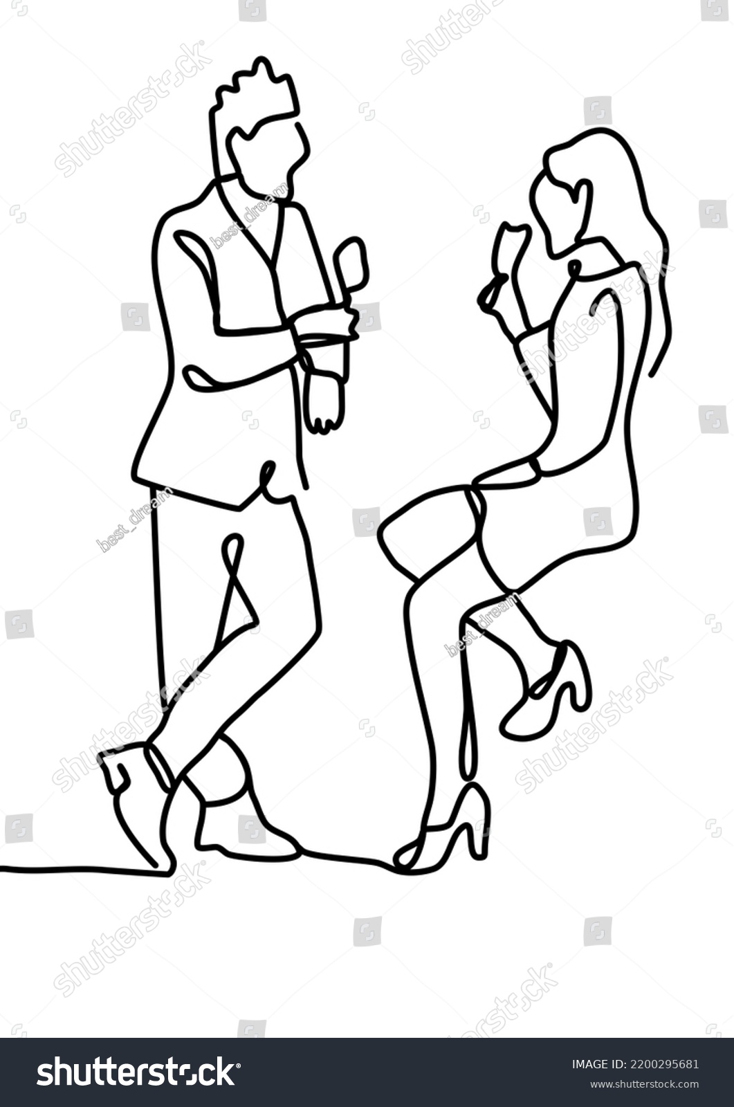 One Continuous Line Drawing People Sitting Stock Illustration 2200295681 Shutterstock
