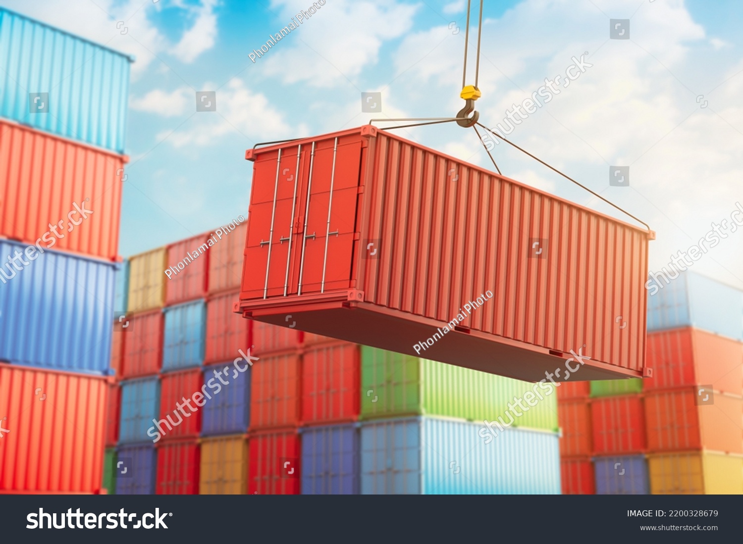 3d Rendering Stack Containers Container Port Stock Illustration 2200328679 | Shutterstock