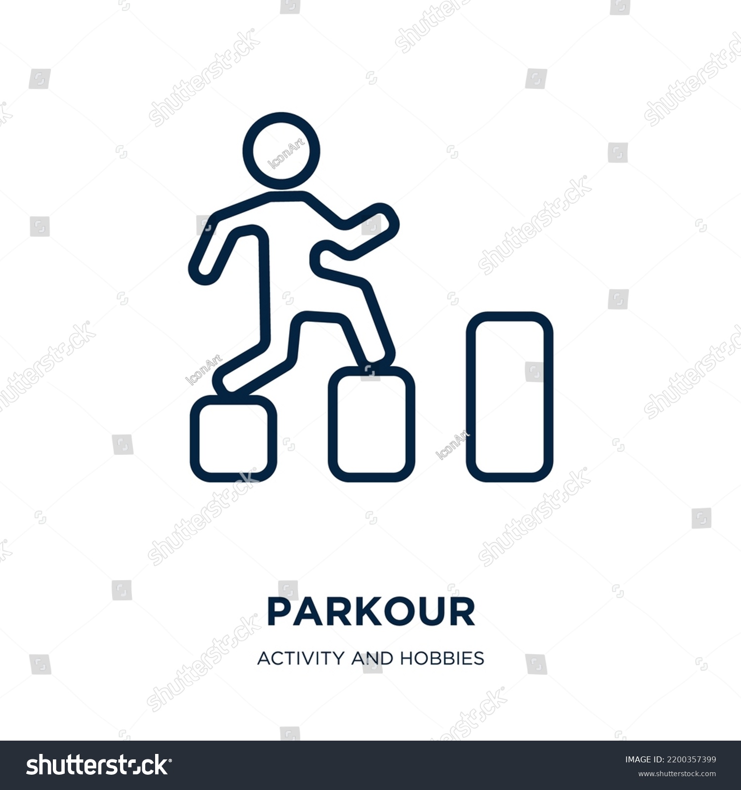 Parkour Icon Activity Hobbies Collection Thin Stock Vector Royalty
