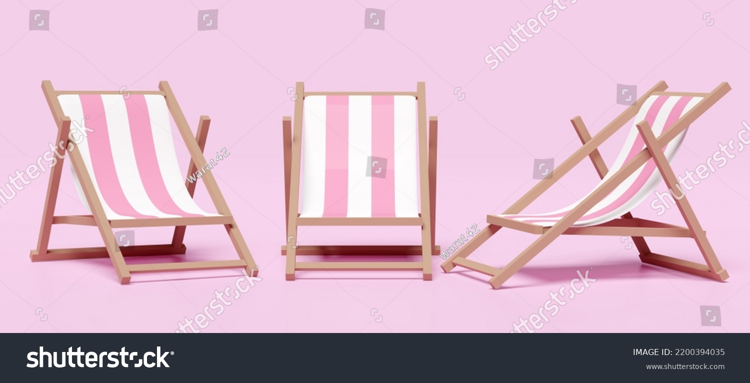 3d Beach Chair Set Isolated On Stock Illustration 2200394035 Shutterstock