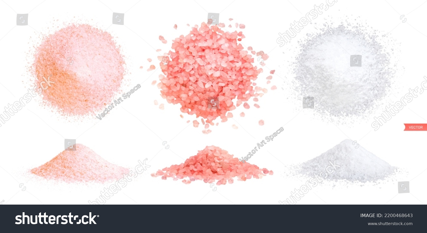 Collection Different Types Salt Isolated On Stock Vector (Royalty Free ...