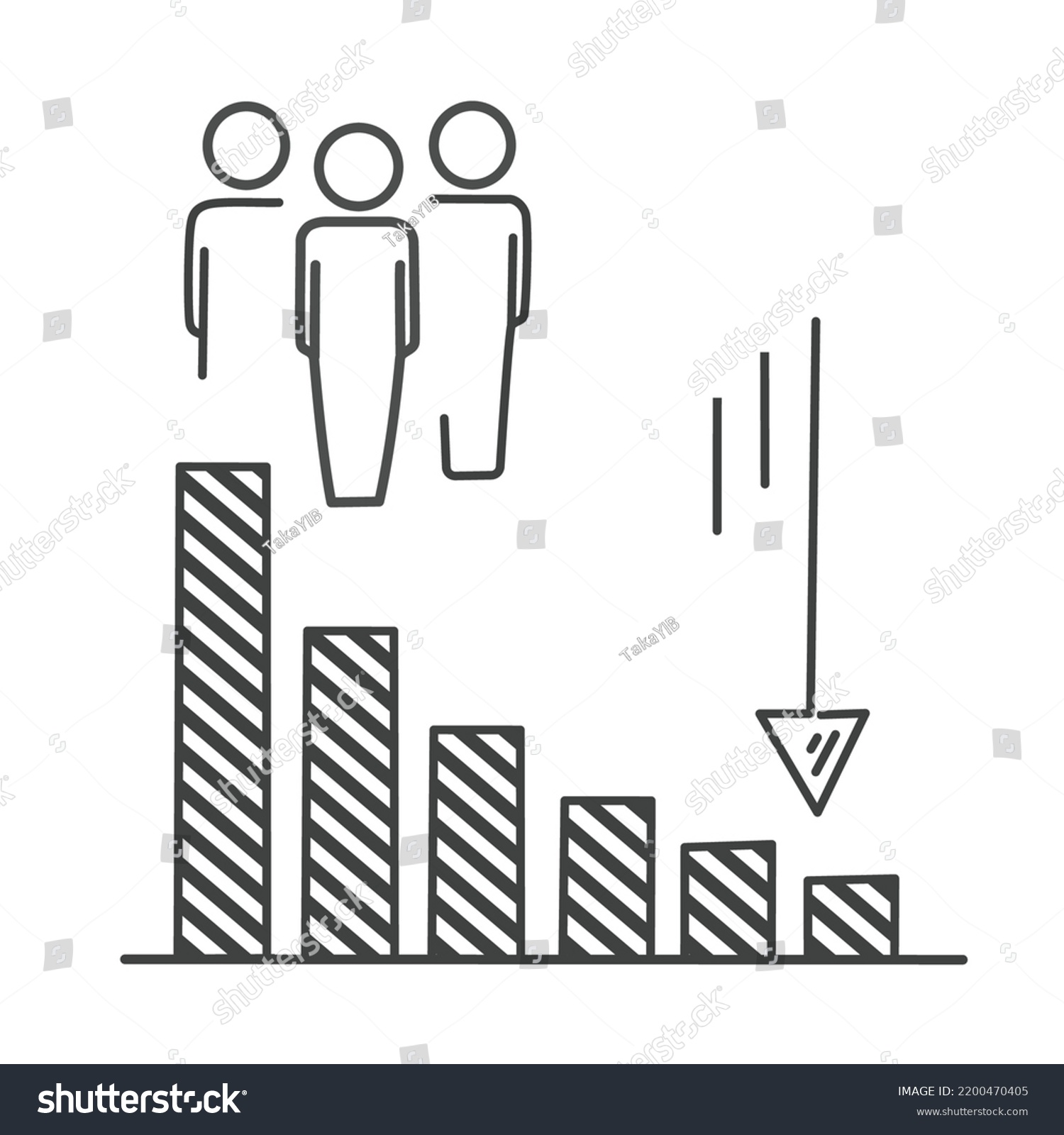 Decrease Population Icon Less People Decline Stock Vector (Royalty Free ...