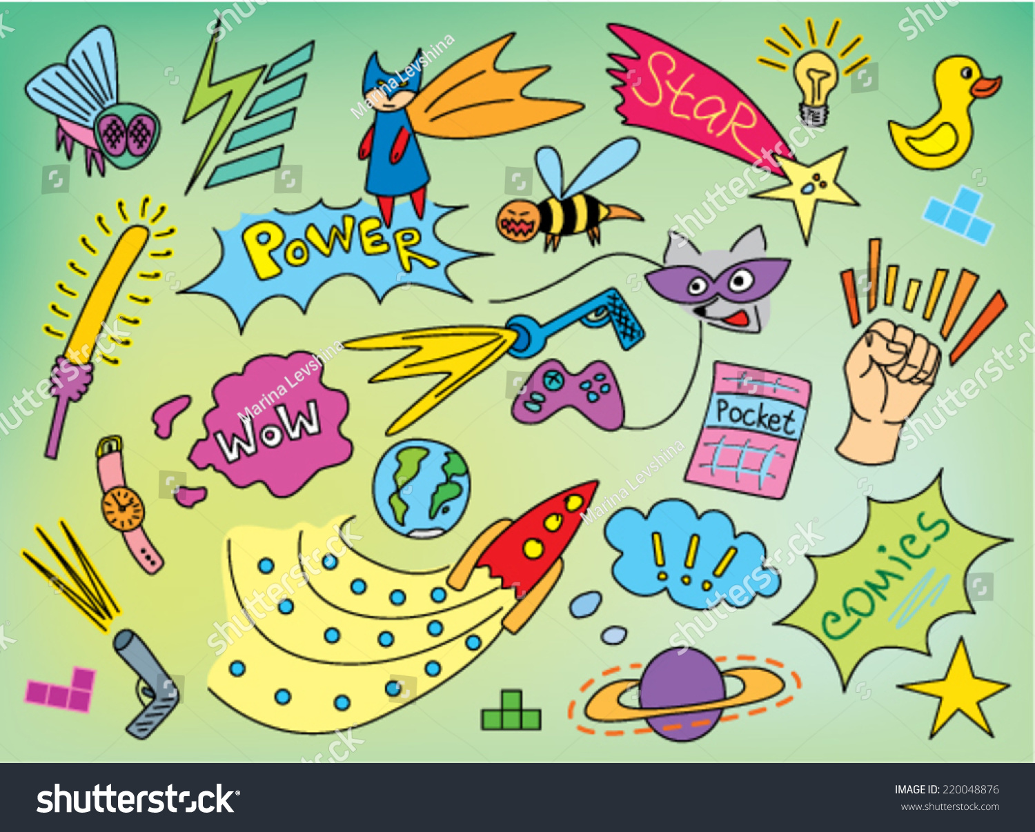Comics Pattern Stock Vector (Royalty Free) 220048876 | Shutterstock