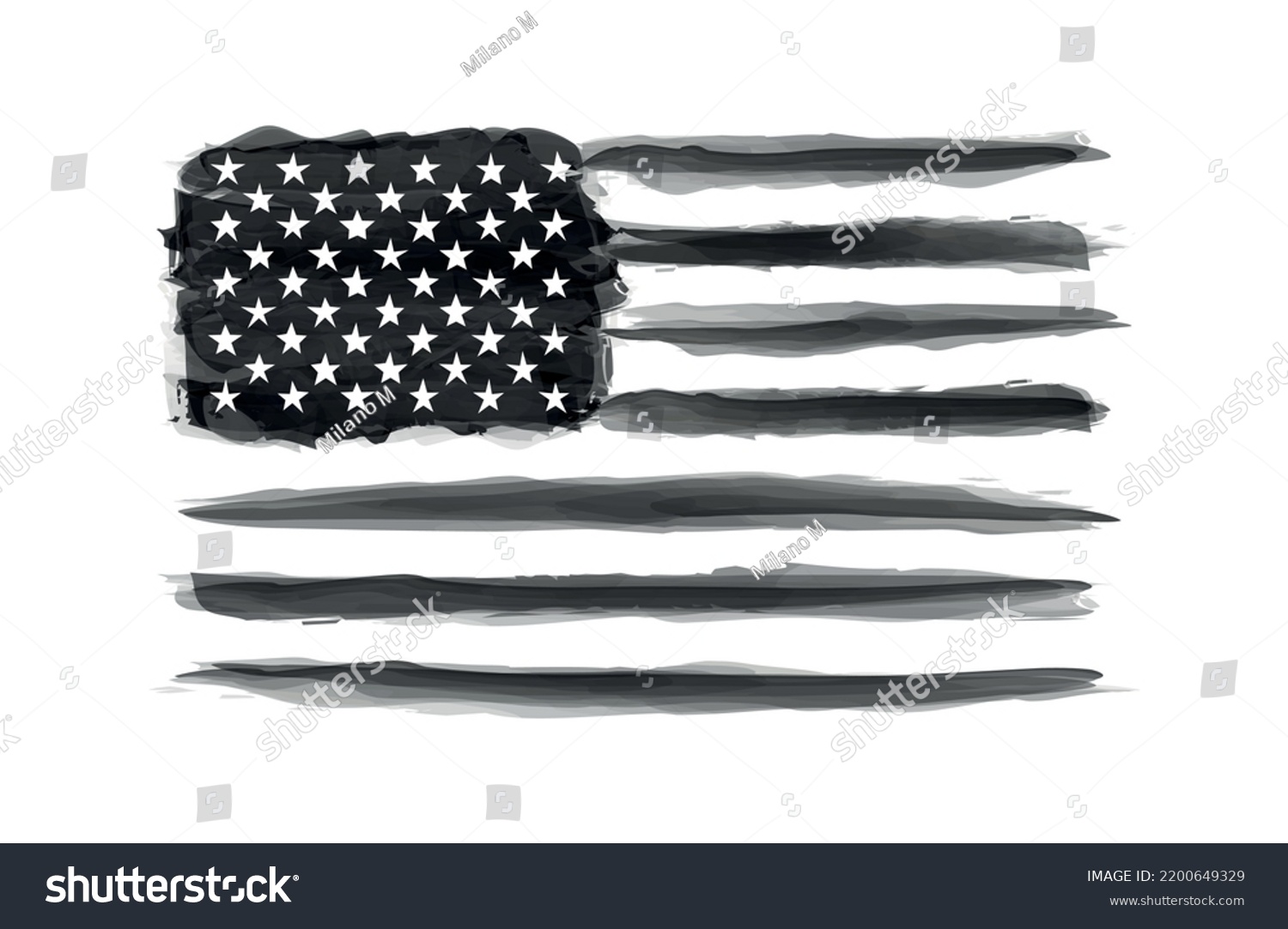 Grunge American Flagblack White Watercolor Usa Stock Vector (Royalty ... Grunge American Flagblack White Watercolor Usa Stock Vector (Royalty ...