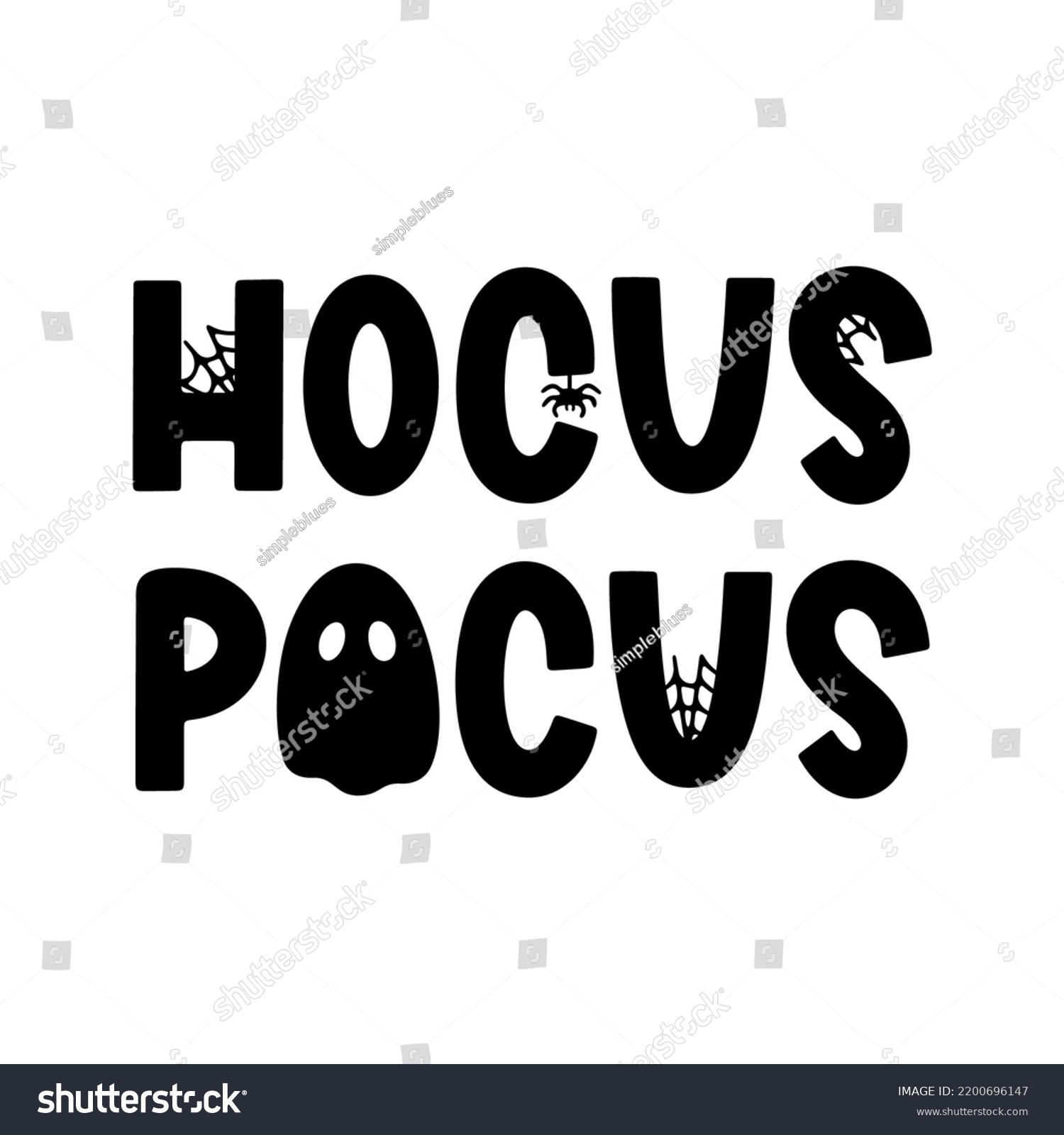 Hocus Pocus Groovy Vector Halloween Quote Stock Vector Royalty Free 2200696147 Shutterstock