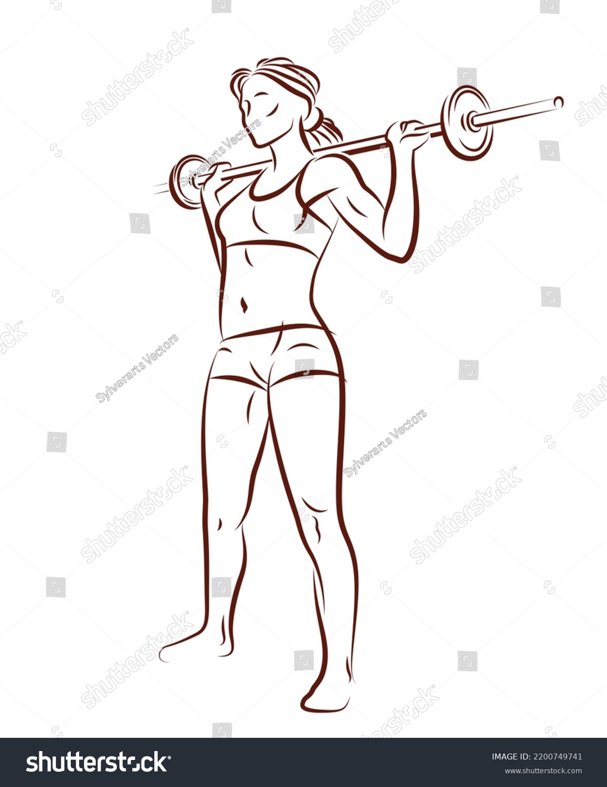 Push Barbell Gym Fitness Vector Illustration Stock Vector Royalty Free