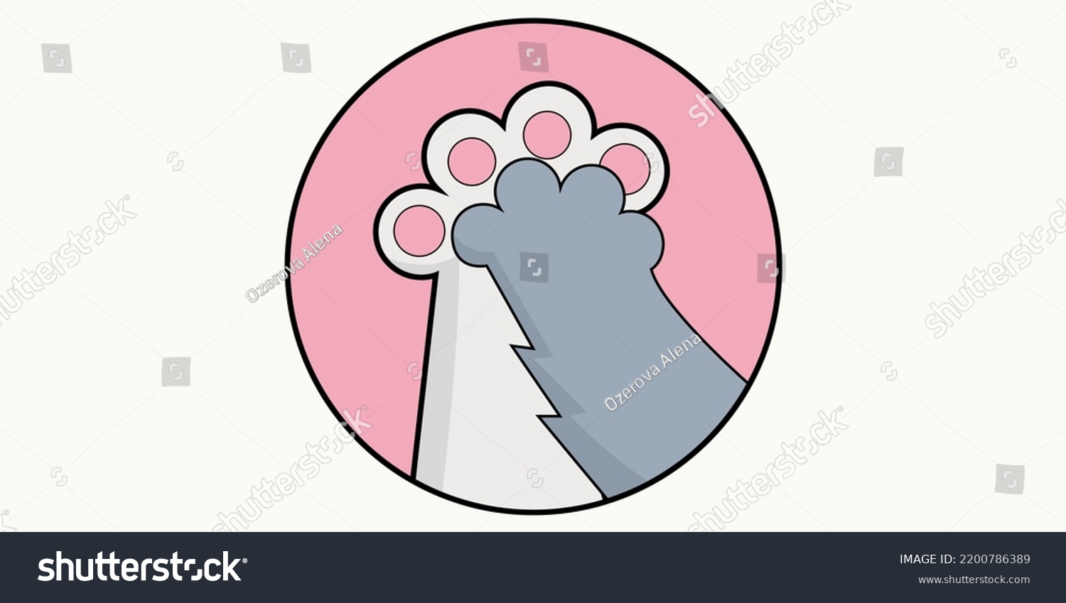 Cartoon Cute Cat High Five Vector Stock Vector Royalty Free 2200786389 Shutterstock