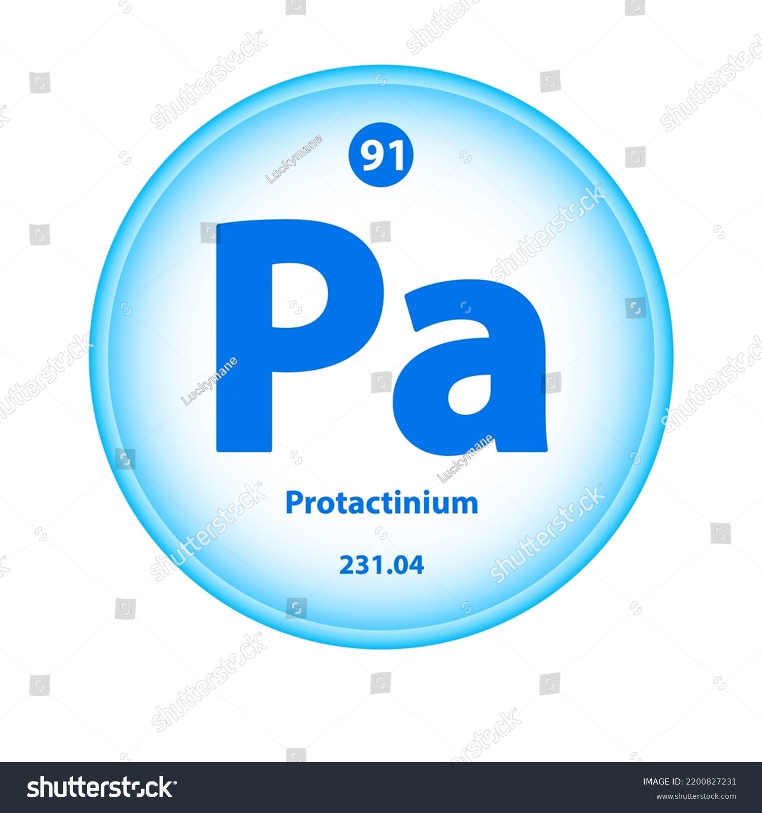 Structure Chemical Element Protactinium Pa Symbol Stock Vector Royalty