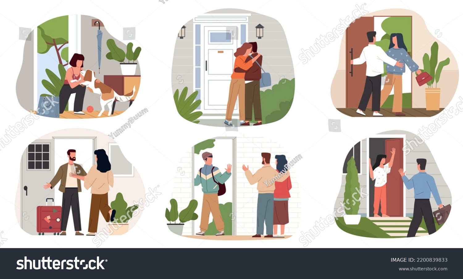 People Leaving Home Relatives Say Goodbye Stock Vector (Royalty Free ... People Leaving Home Relatives Say Goodbye Stock Vector (Royalty Free ...