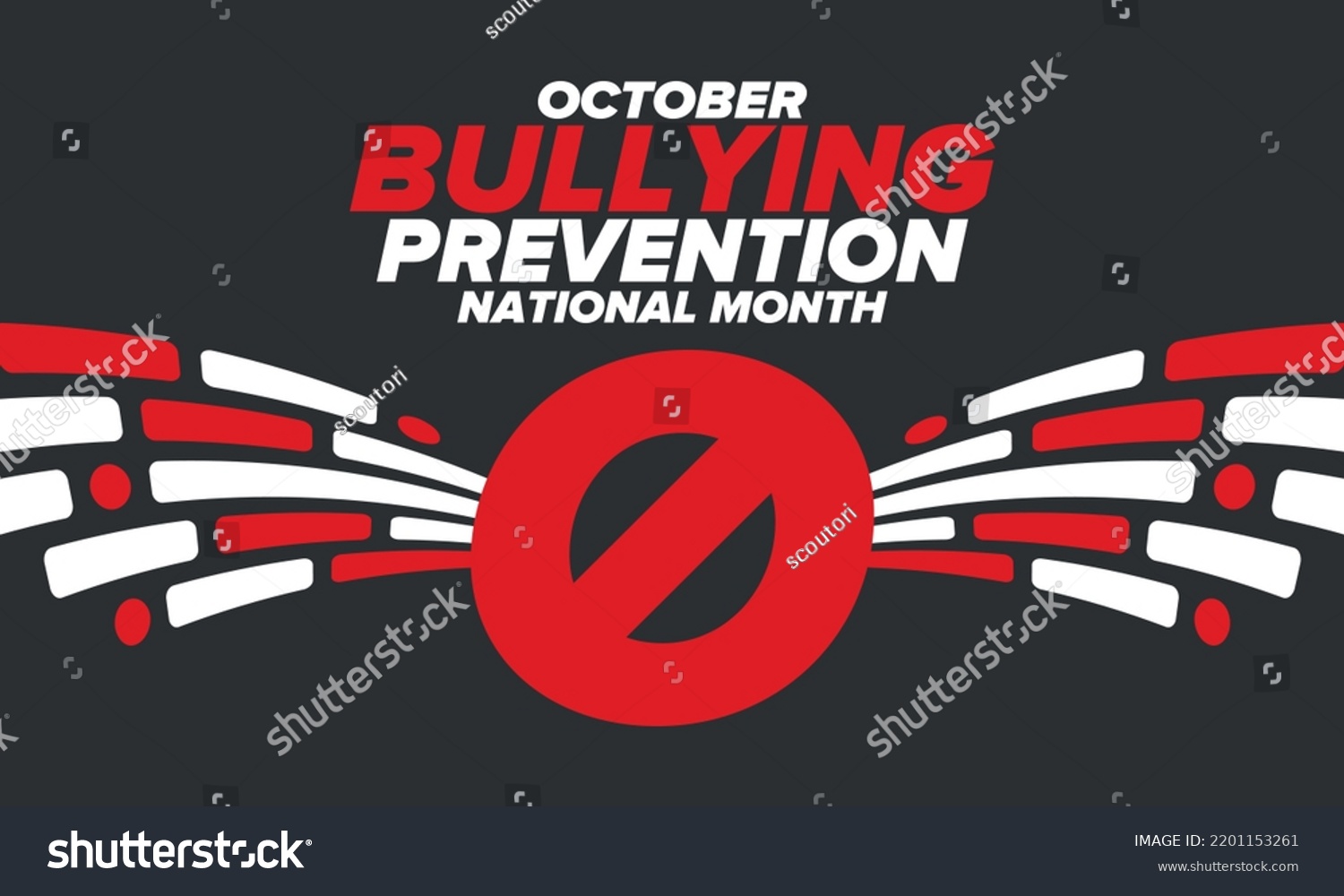 National Bullying Prevention Month October Annual Stock Vector Royalty