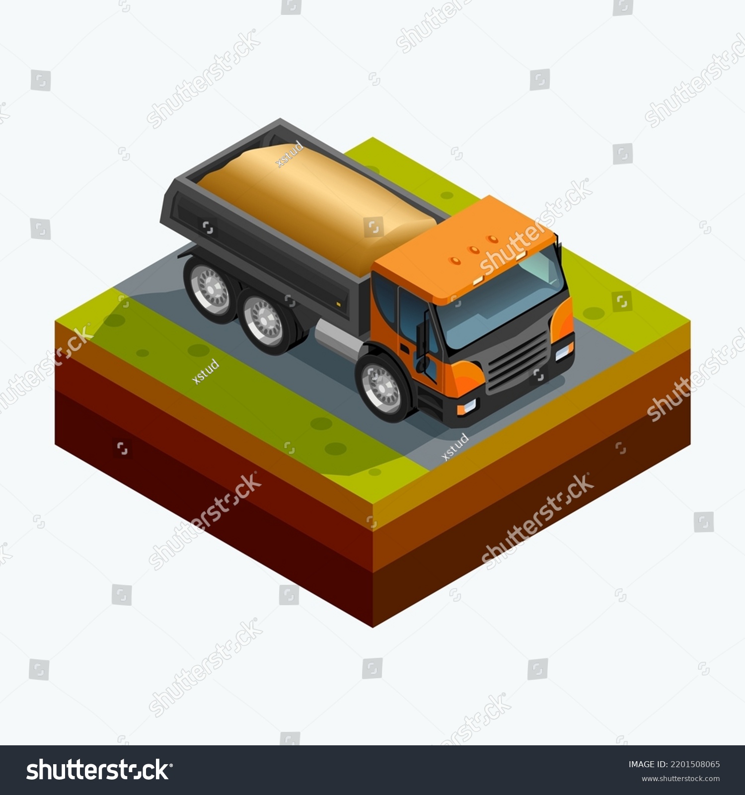 Construction Transportation Isometric Isolated Icons Vector Stock ... Construction Transportation Isometric Isolated Icons Vector Stock ...