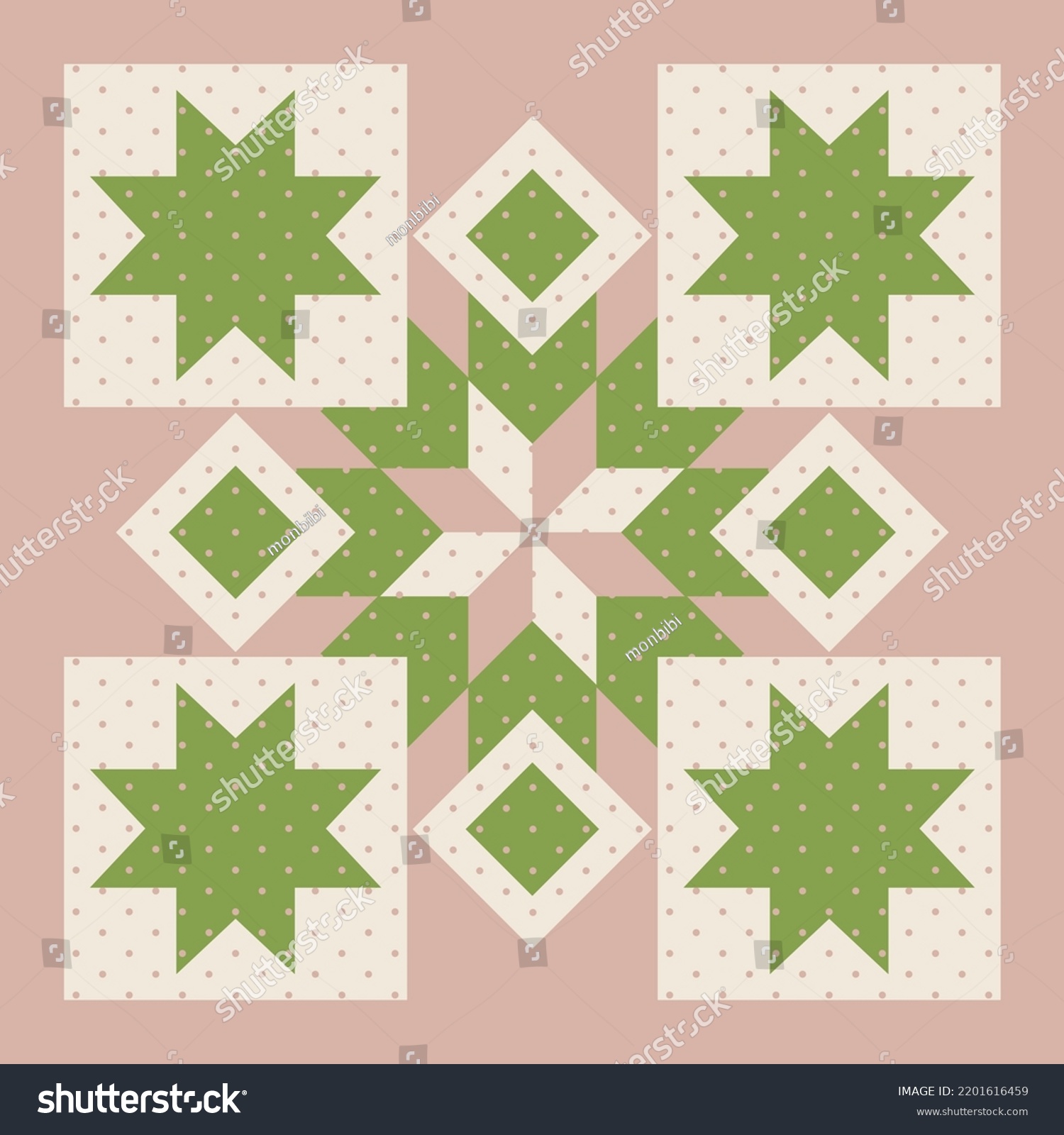 Quilt Sewing Pattern Design Patchwork Block Stock Vector (Royalty Free ...