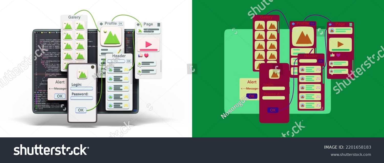 Mobile Software Development Concept Smatrphone Screens Stock ... Mobile Software Development Concept Smatrphone Screens Stock ...