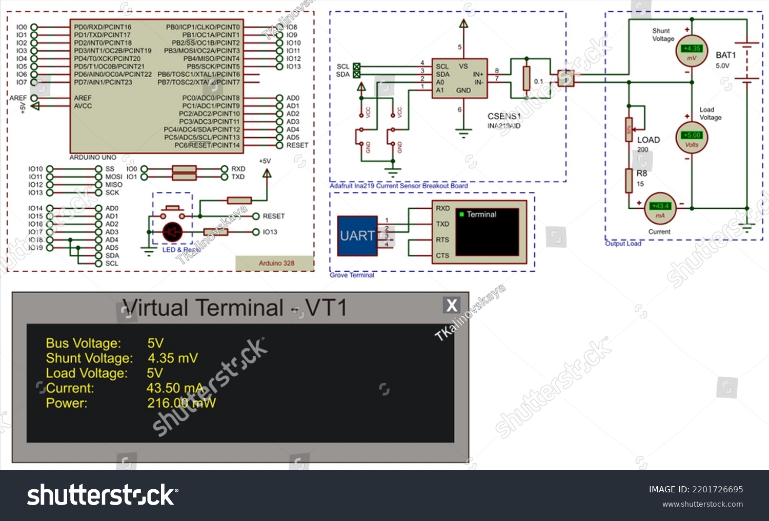 Vector Diagram Connecting Current Sensor Arduino Stock Illustration