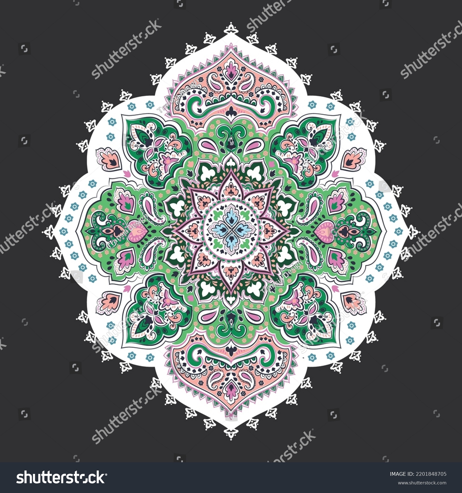 Indian Ethnic Mandala Carpet Design Stock Vector (Royalty Free ...