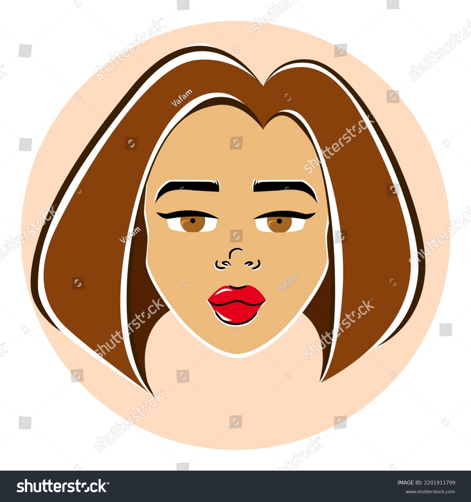 Short Hair Woman Avatar Girl Short Stock Vector Royalty Free 2201911799 Shutterstock