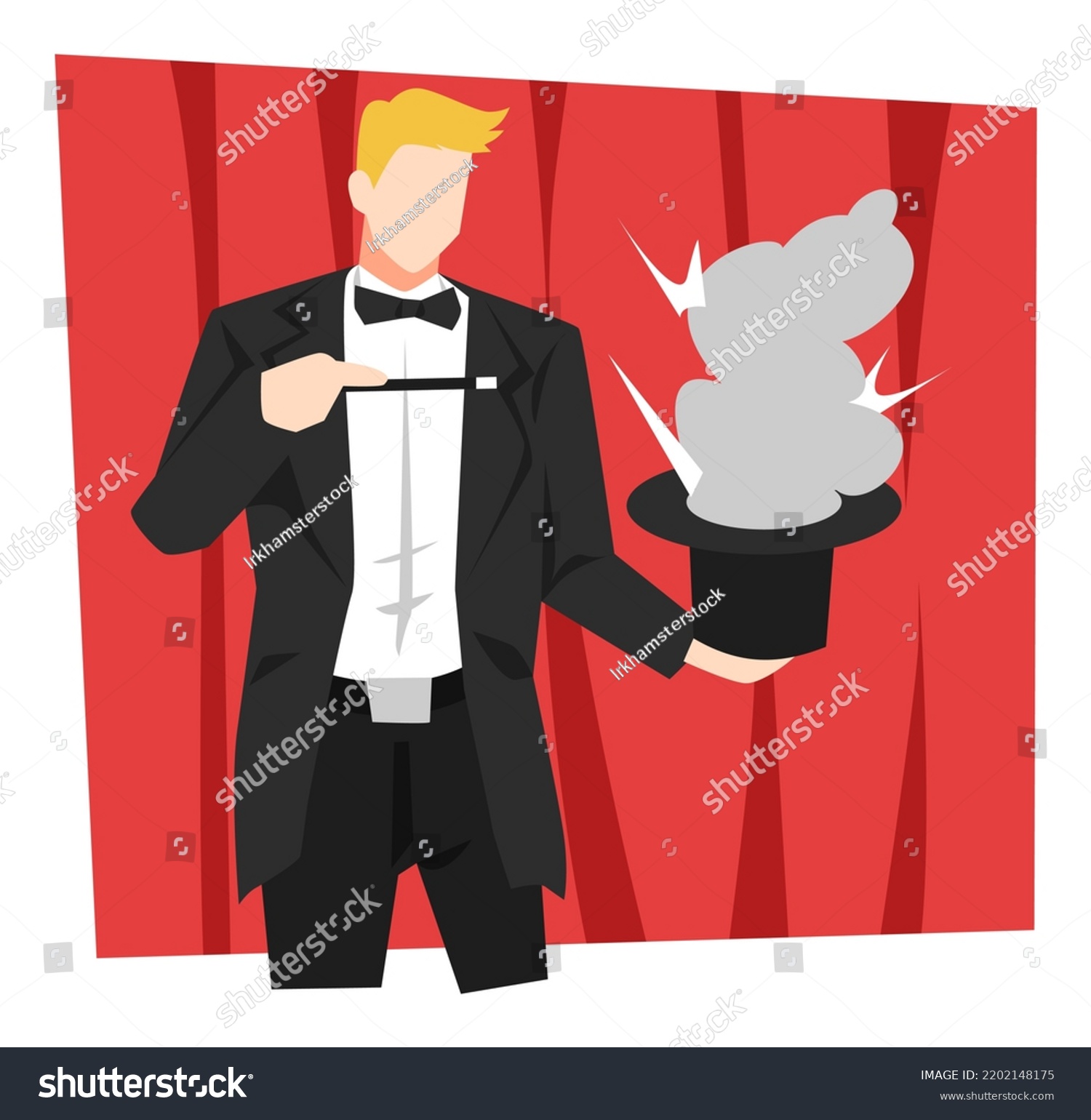 Illustration Handsome Magician Performing On Stage Stock Vector ... Illustration Handsome Magician Performing On Stage Stock Vector ...