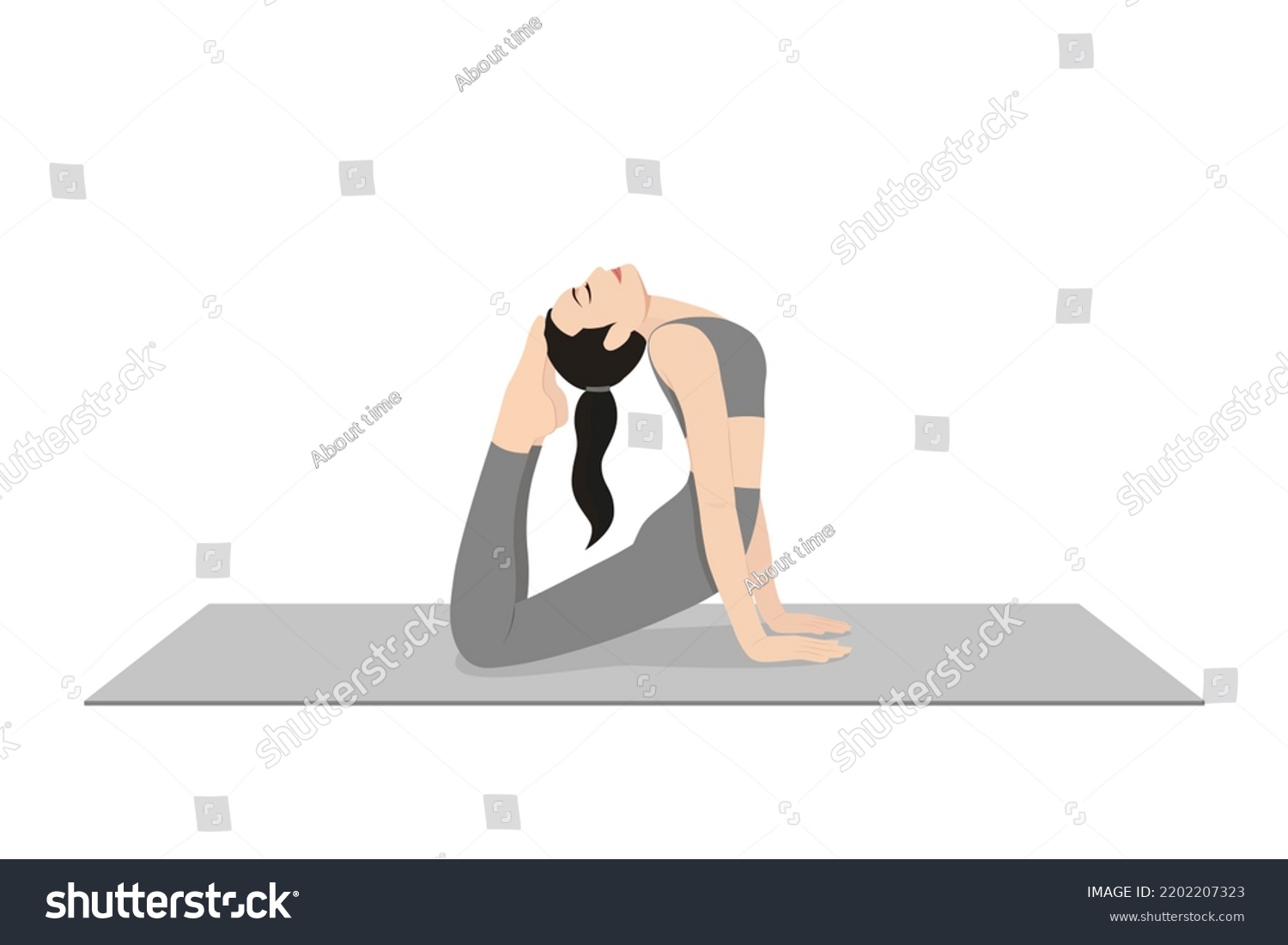 King Cobra Pose Beautiful Girl Practice Stock Vector Royalty Free 2202207323 Shutterstock