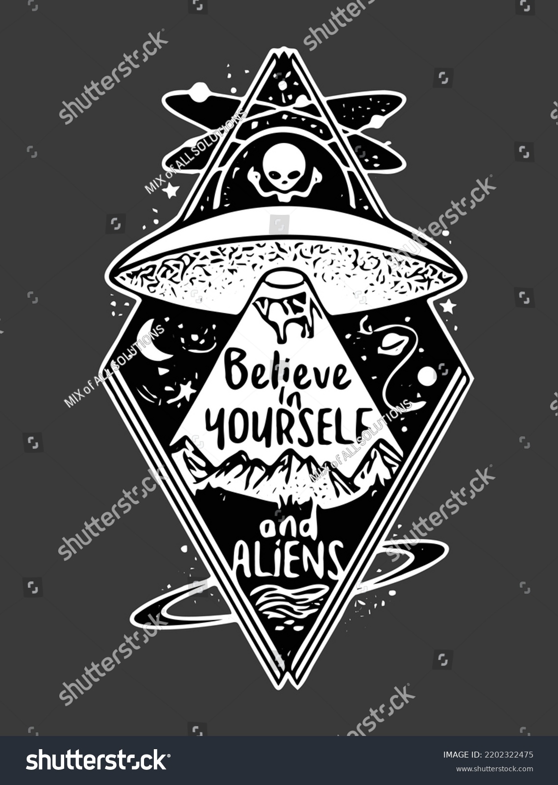 Aliens Quotes Slogan Good Tshirt Believe Stock Vector Royalty Free