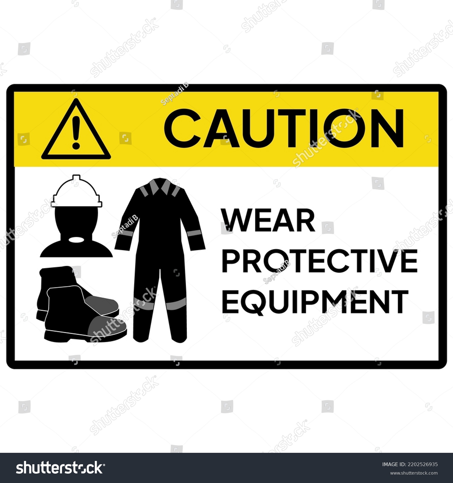 Warning Sign Label Industrial Caution Wear Stock Vector Royalty Free