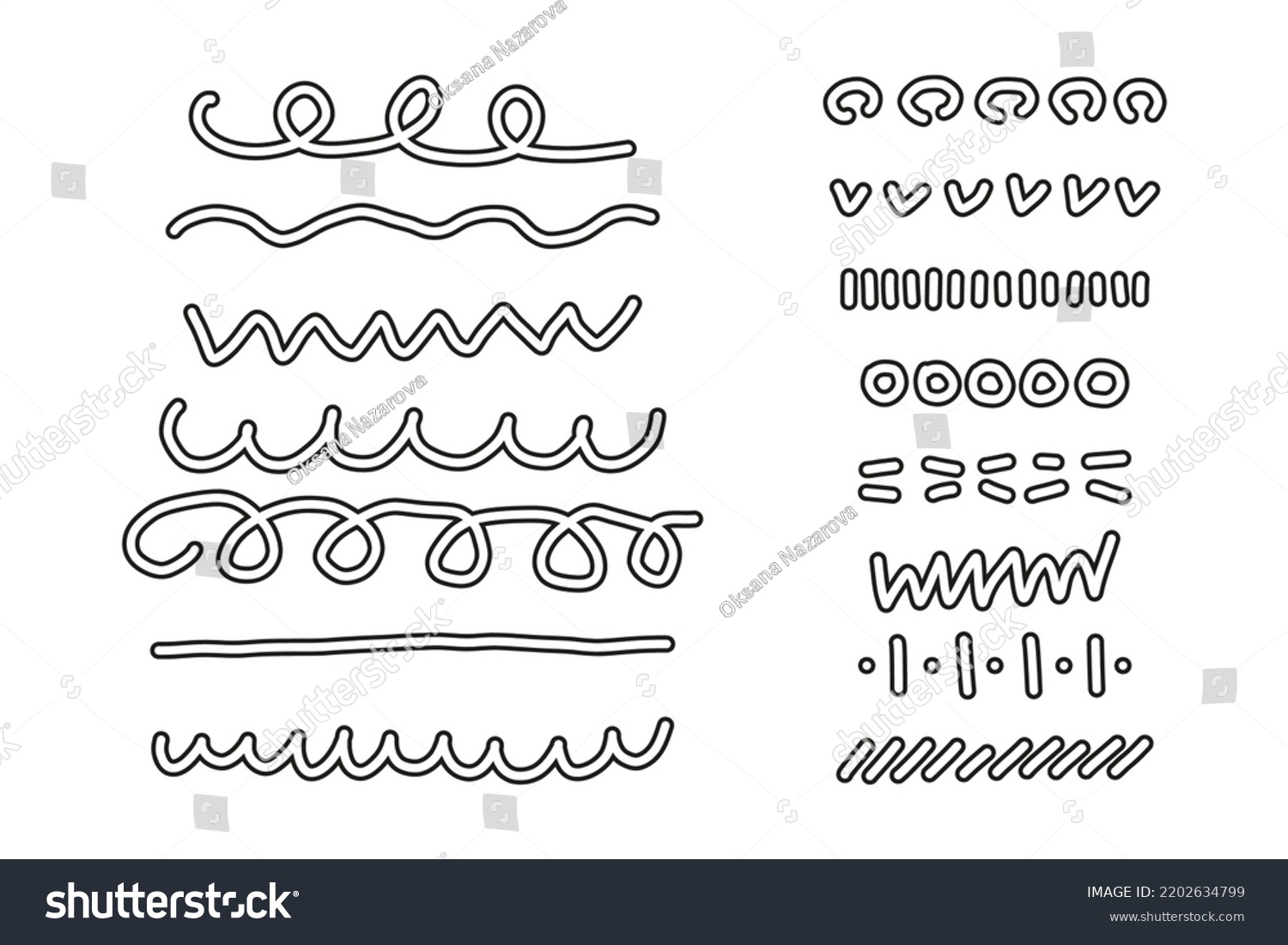 Hand Drawn Doodle Dividers Set Abstract Stock Vector (Royalty Free ...