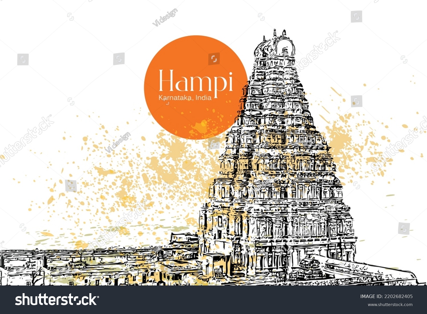 Gopuram Virupaksha Temple Hampi India Vector Stock Vector (Royalty Free ... Gopuram Virupaksha Temple Hampi India Vector Stock Vector (Royalty Free ...