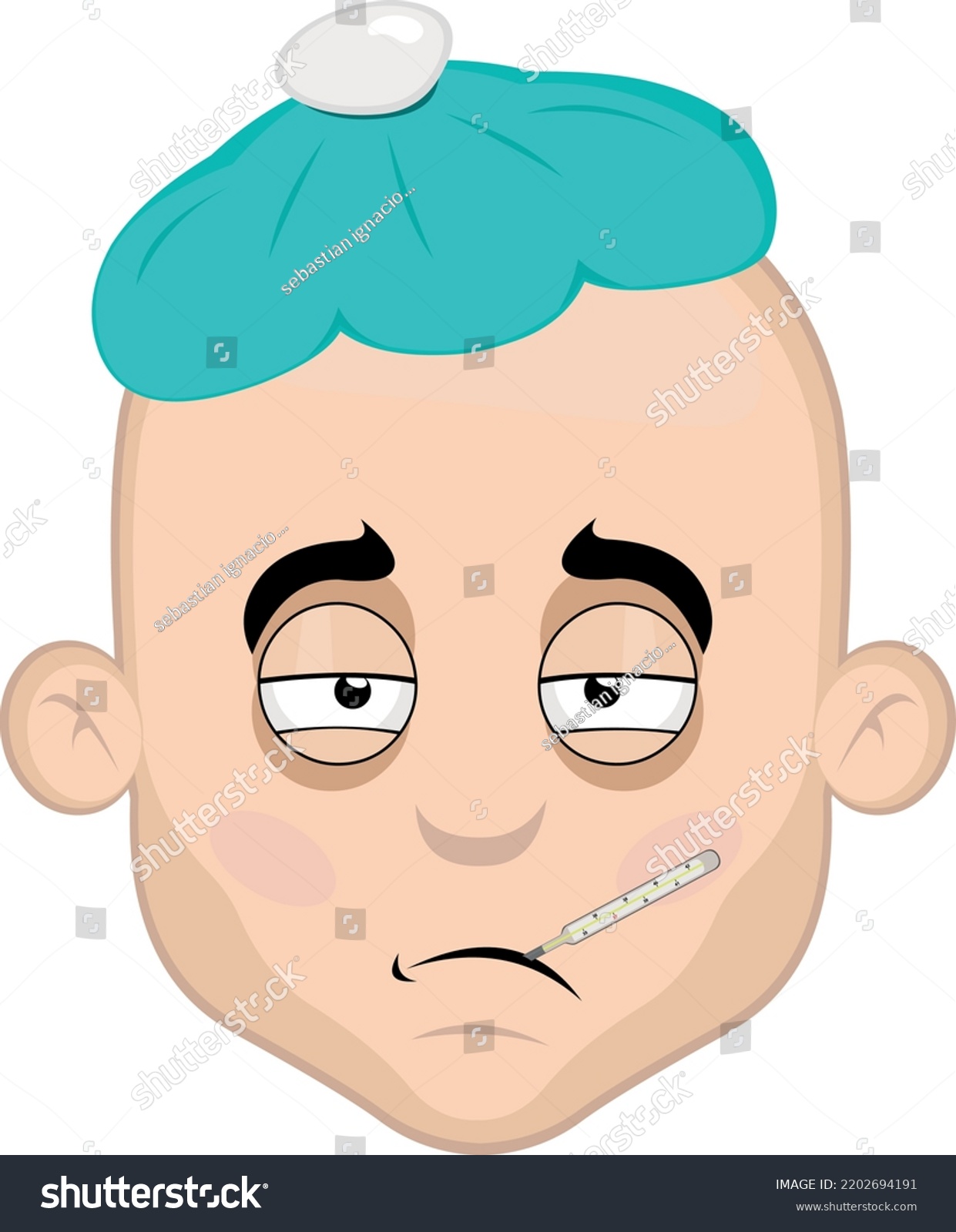 Vector Illustration Face Sick Cartoon Man Stock Vector (Royalty Free ... Vector Illustration Face Sick Cartoon Man Stock Vector (Royalty Free ...