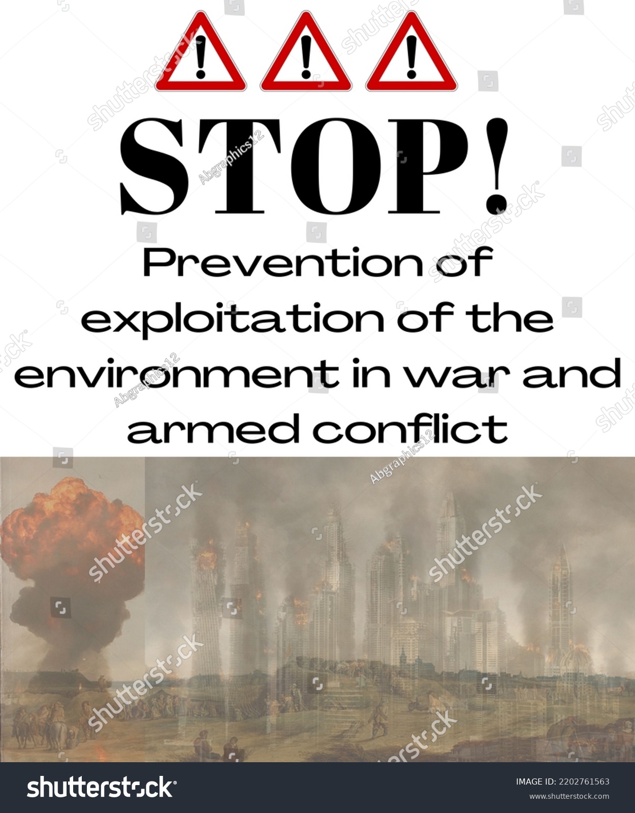 International Day Preventing Exploitation Environment War Stock