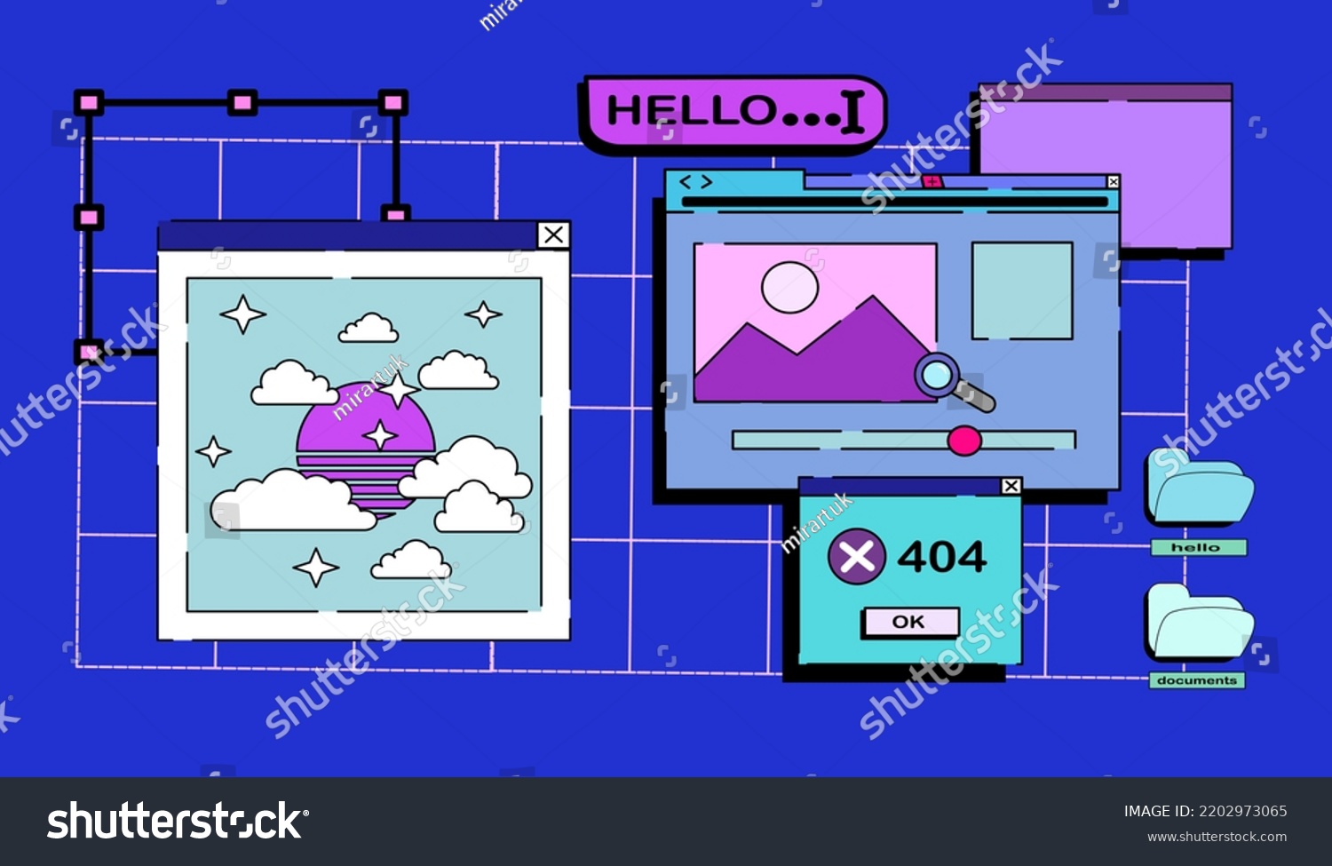 Retrowave Pc Desktop Message Boxes Popup Stock Vector (Royalty Free ... Retrowave Pc Desktop Message Boxes Popup Stock Vector (Royalty Free ...