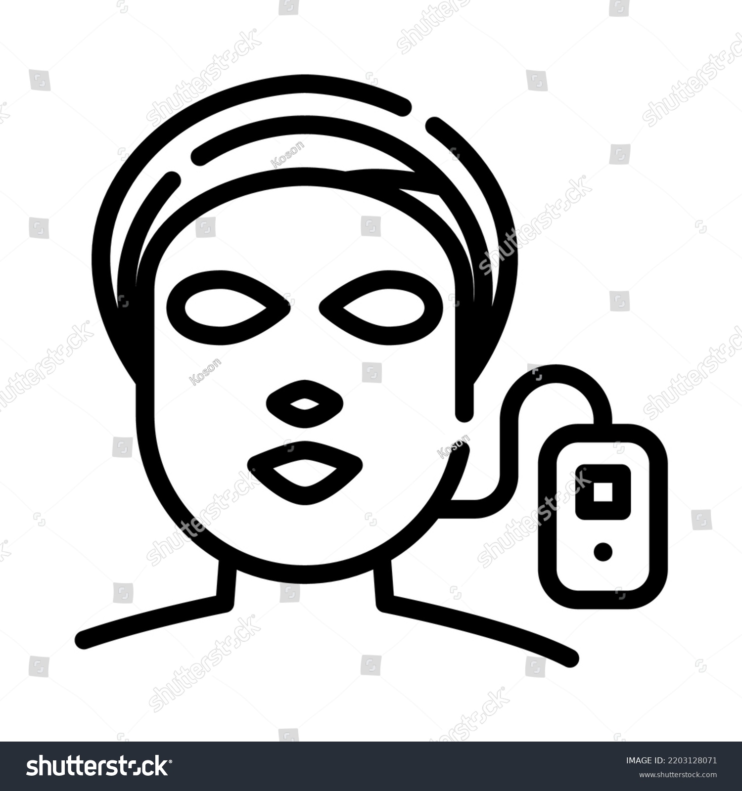 Led Face Mask Outline Icon Photodynamic Stock Vector Royalty Free 2203128071 Shutterstock
