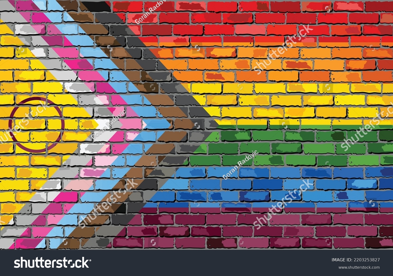 Intersexinclusive Redesign Progress Pride Flag Illustration Stock