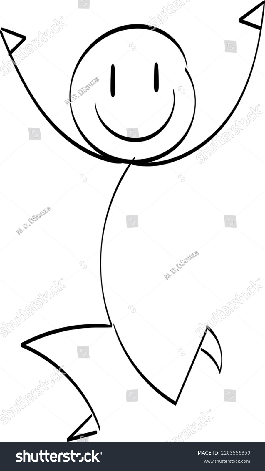 Vector Stickman Character Illustration Sketch Stick Stock Vector Royalty Free 2203556359
