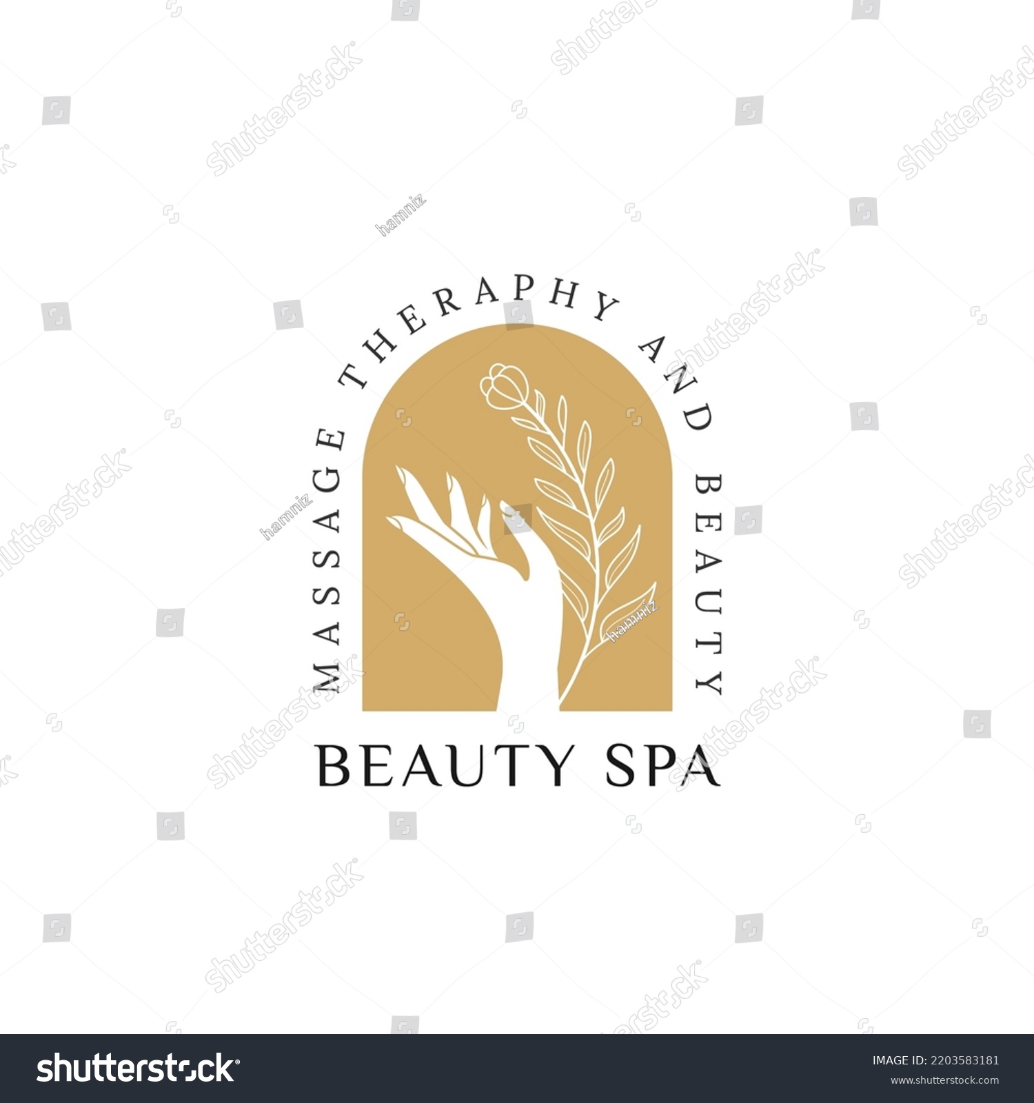 Beauty Massage Spa Therapy Logo Design Stock Vector Royalty Free