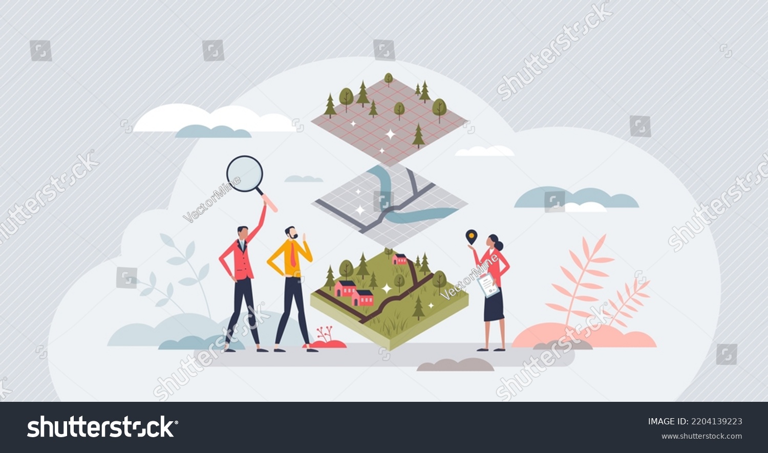 Geodata Mapping Geo Data Layers Grid Stock Vector Royalty Free 2204139223 Shutterstock