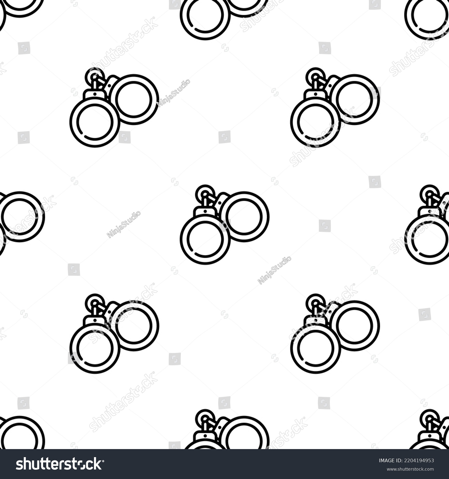 Handcuffs Icon Pattern Seamless Handcuffs Pattern Stock Vector Royalty