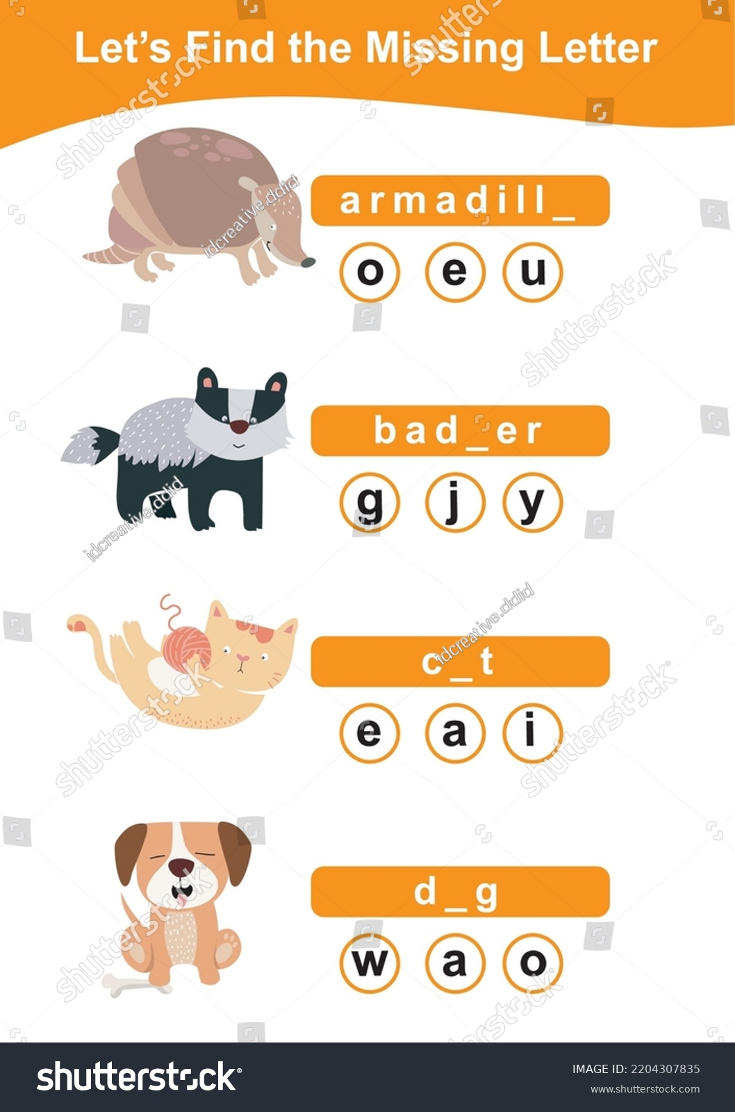 Word Game Sheet Complete Words Animals Stock Vector (Royalty Free ... Word Game Sheet Complete Words Animals Stock Vector (Royalty Free ...