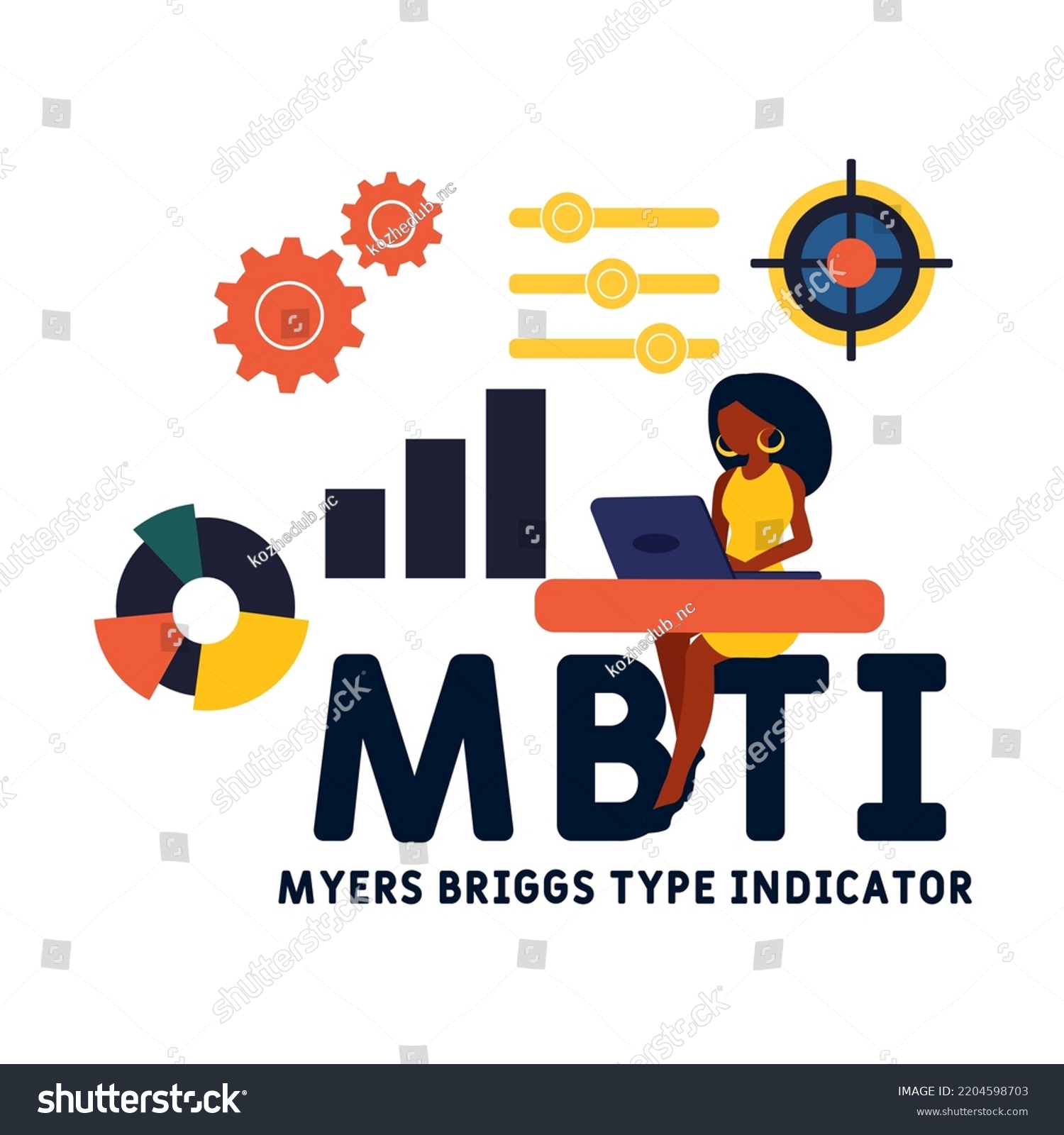 Mbti Myers Briggs Type Indicator Acronym Stock Vector Royalty Free
