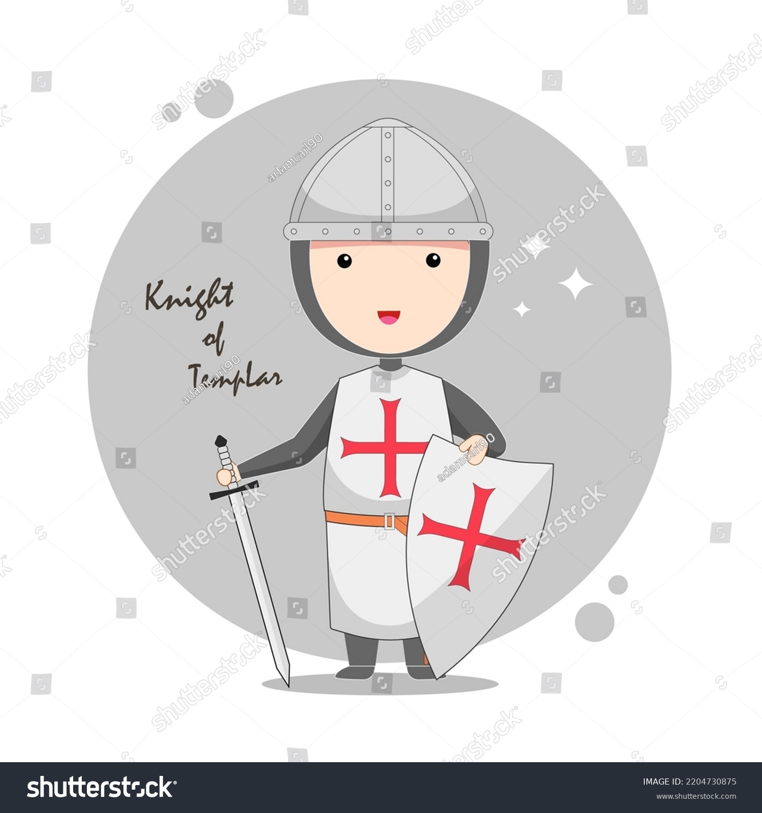 Knight Templar Cartoon Vector Illustration Stock Vector Royalty Free