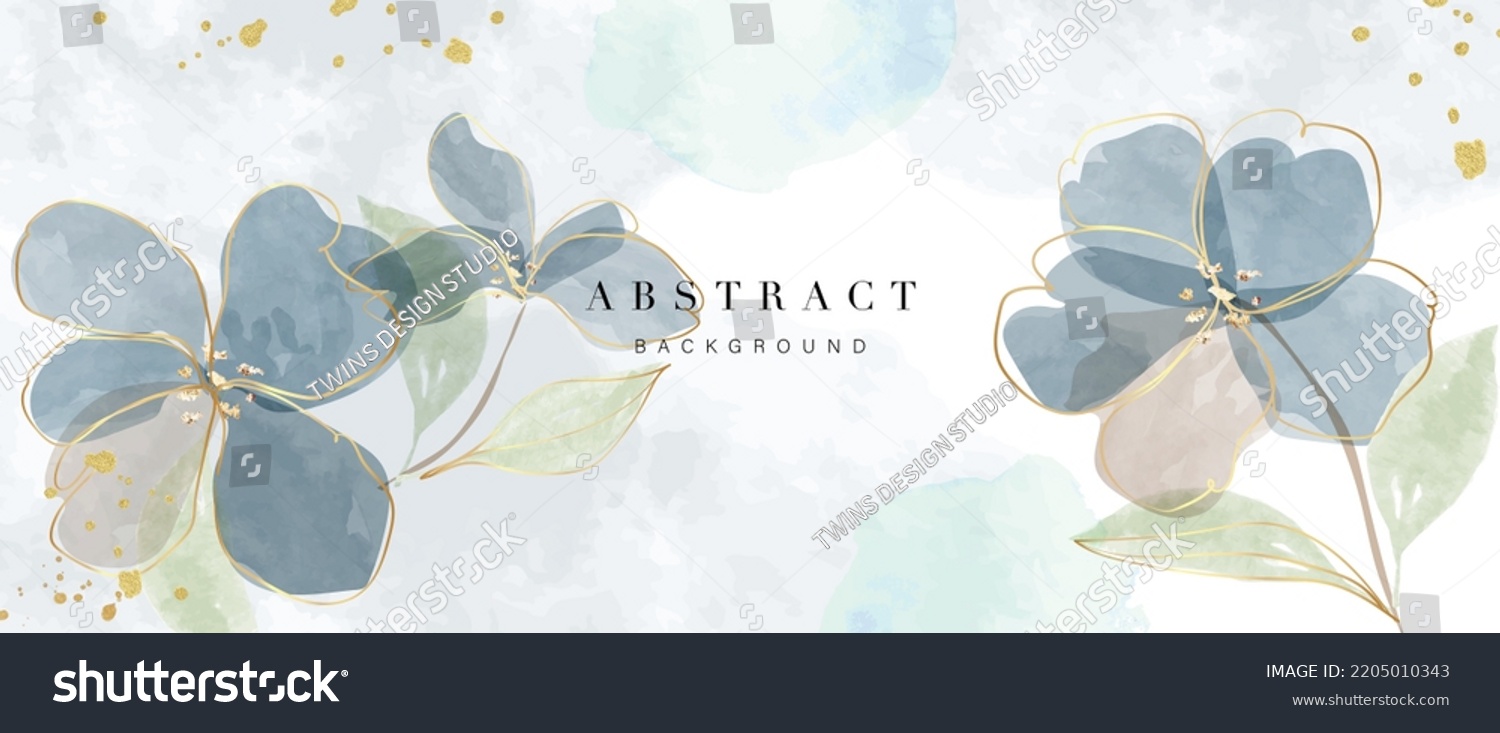 Floral Watercolor Vector Background Luxury Wallpaper Stock Vector