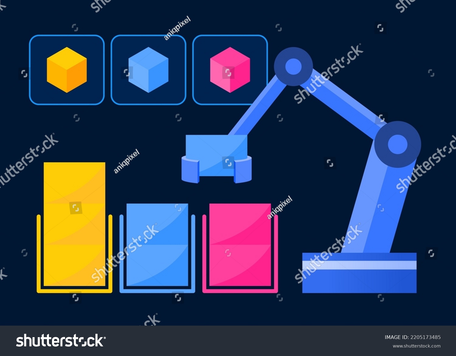 Object Classification Recognition Robot Deep Learning Stock Vector Royalty Free 2205173485