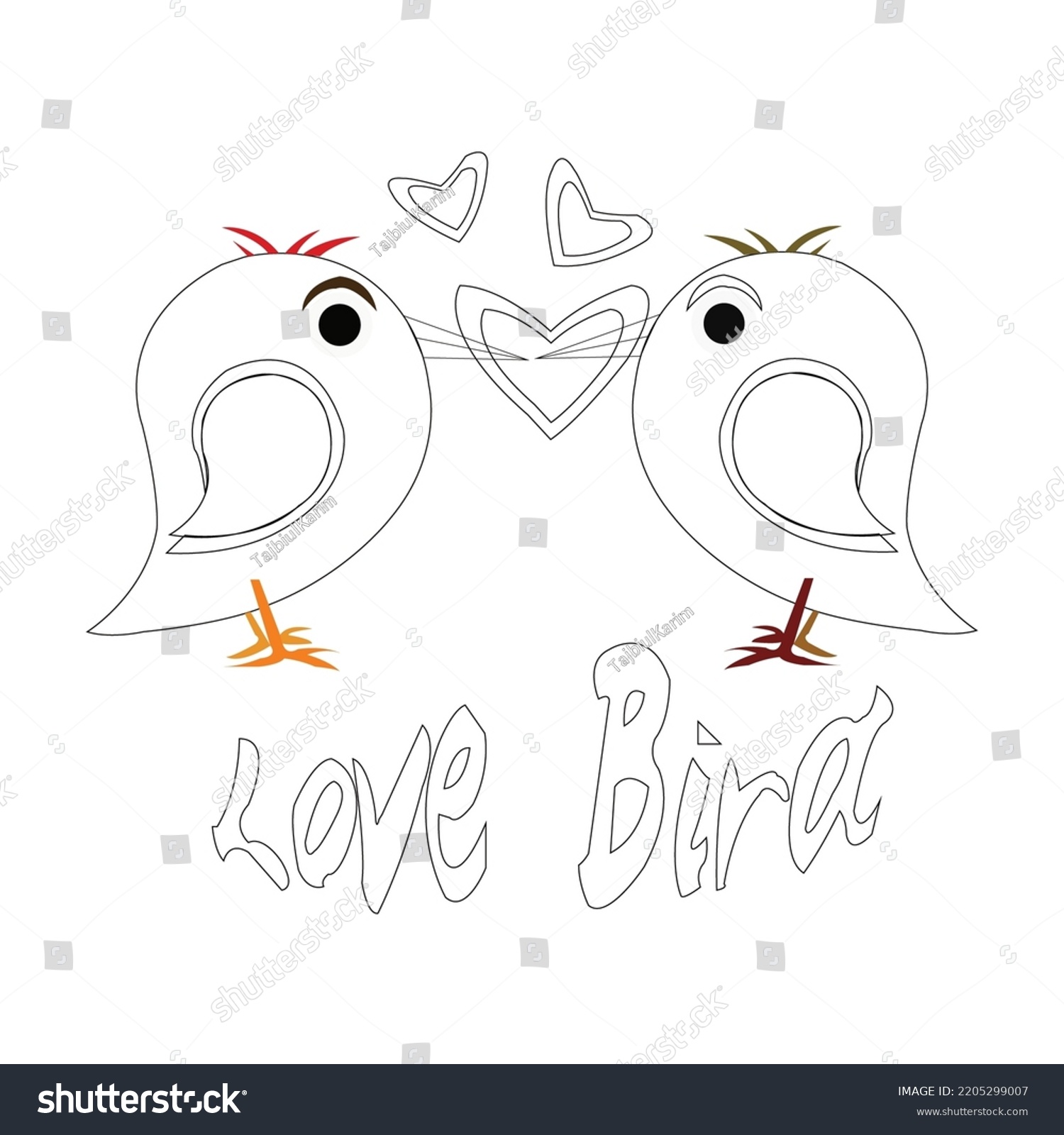 Cute Birds Coloring Pages Bird Coloring Stock Vector (Royalty Free ...
