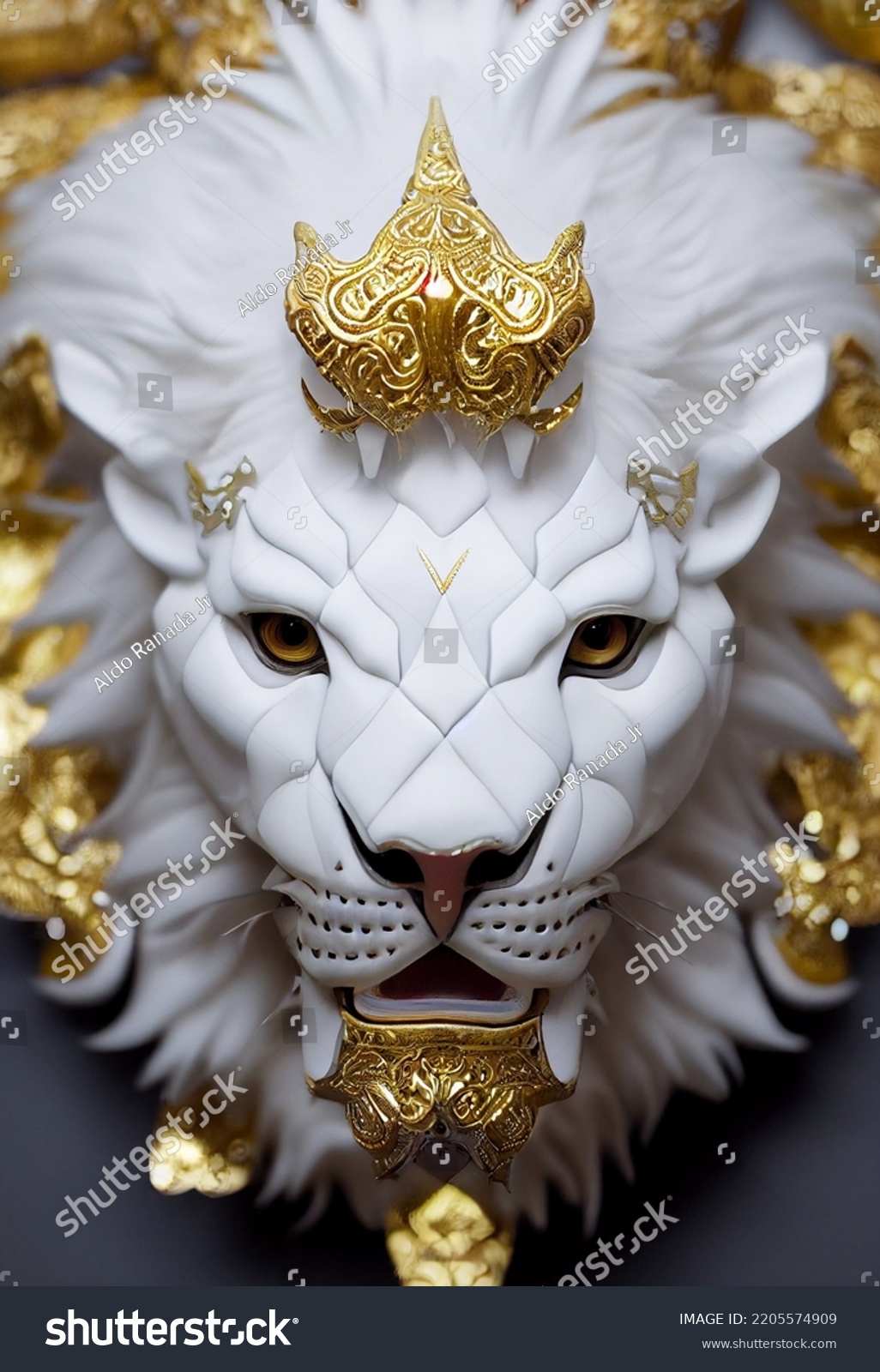 Hyper Realistic Shiny Albino Lion Armor Stock Illustration 2205574909 ... Hyper Realistic Shiny Albino Lion Armor Stock Illustration 2205574909 ...