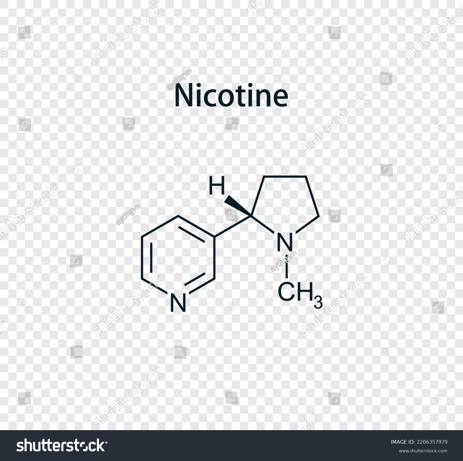 Chemical Structure Nicotine Vector Illustration Isolated Stock Vector