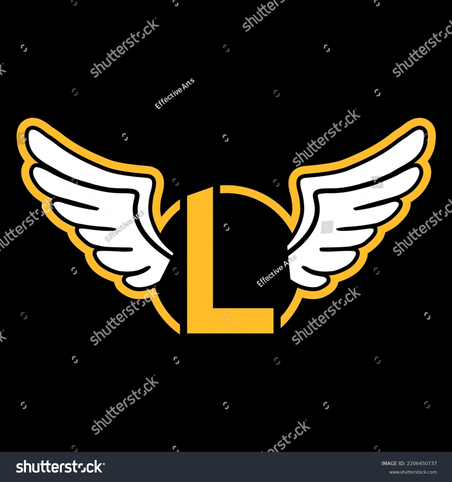 Letter L Wing Vector Illustration Stock Vector (Royalty Free ...